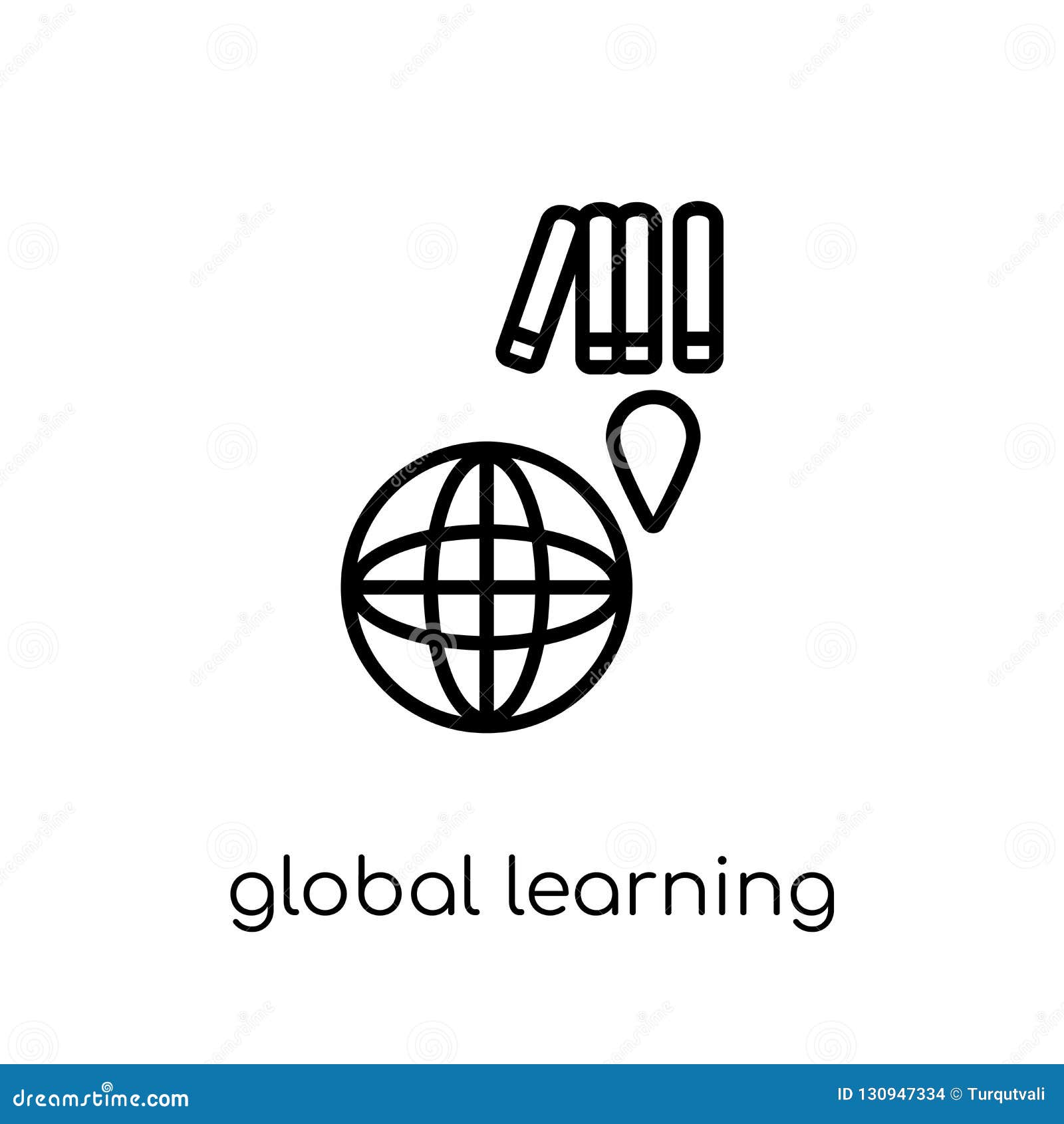 Global Learning Icon. Trendy Modern Flat Linear Vector Global Le Stock ...