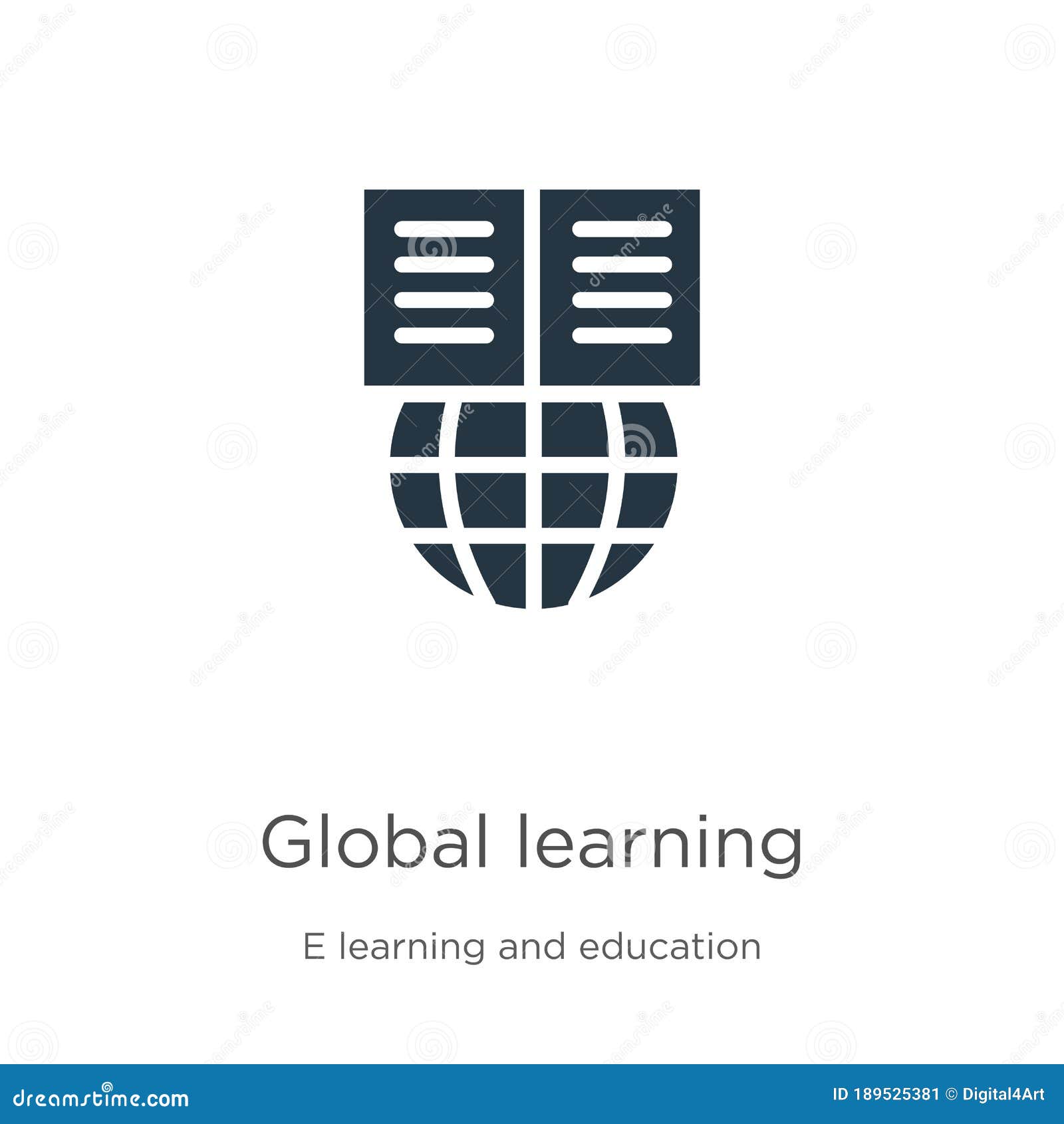 Global Learning Icon In Trendy Design Style. Global Learning Icon ...