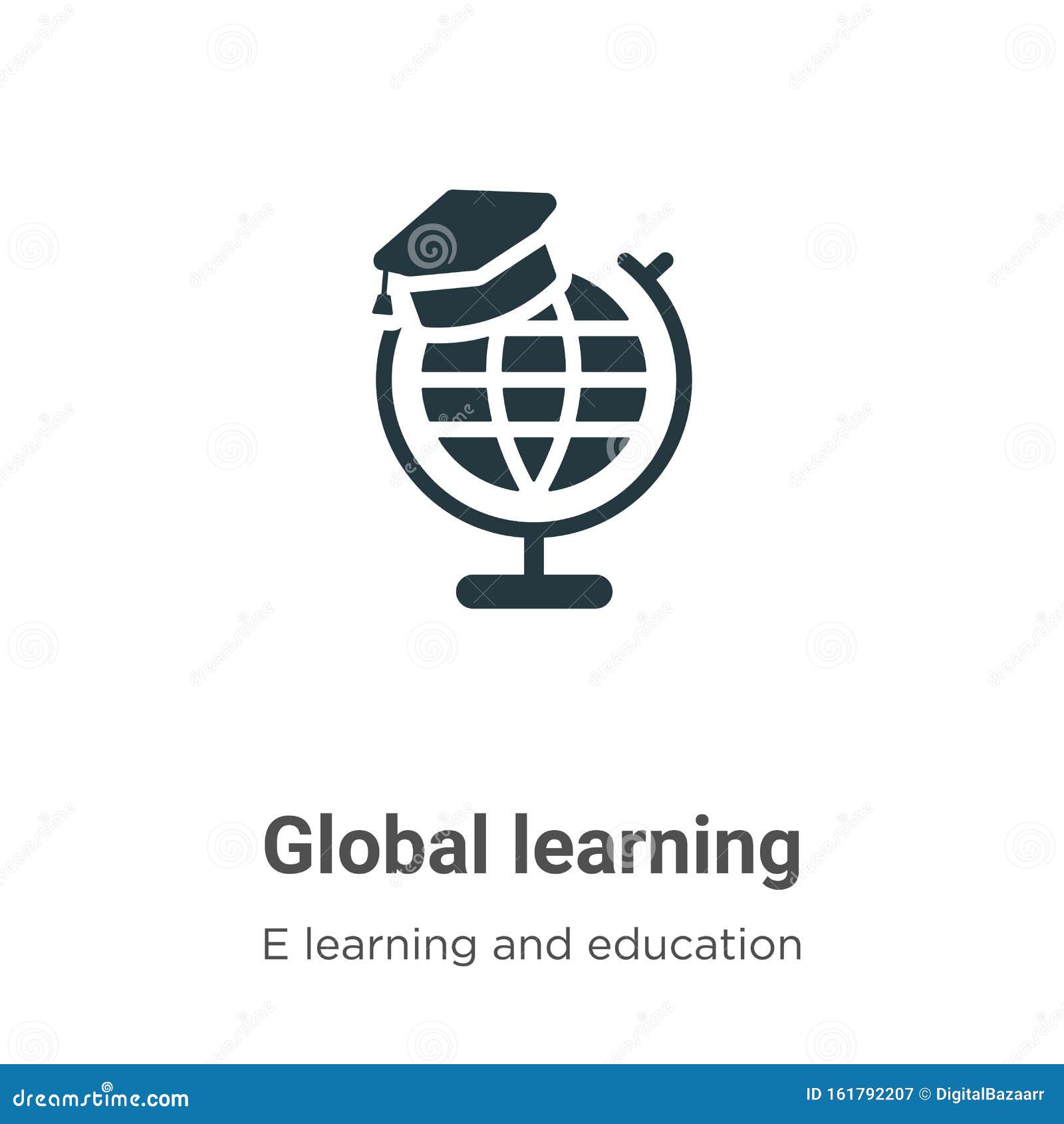 Global Learning Vector Icon on White Background Stock Vector ...