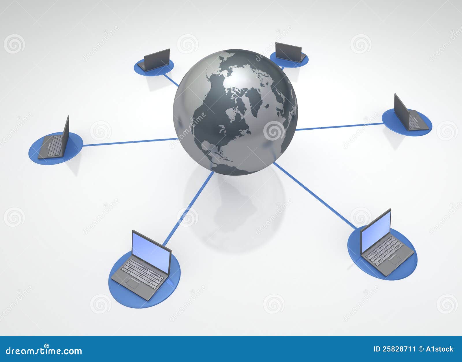 Global Linked Computers stock illustration. Illustration of firewall ...