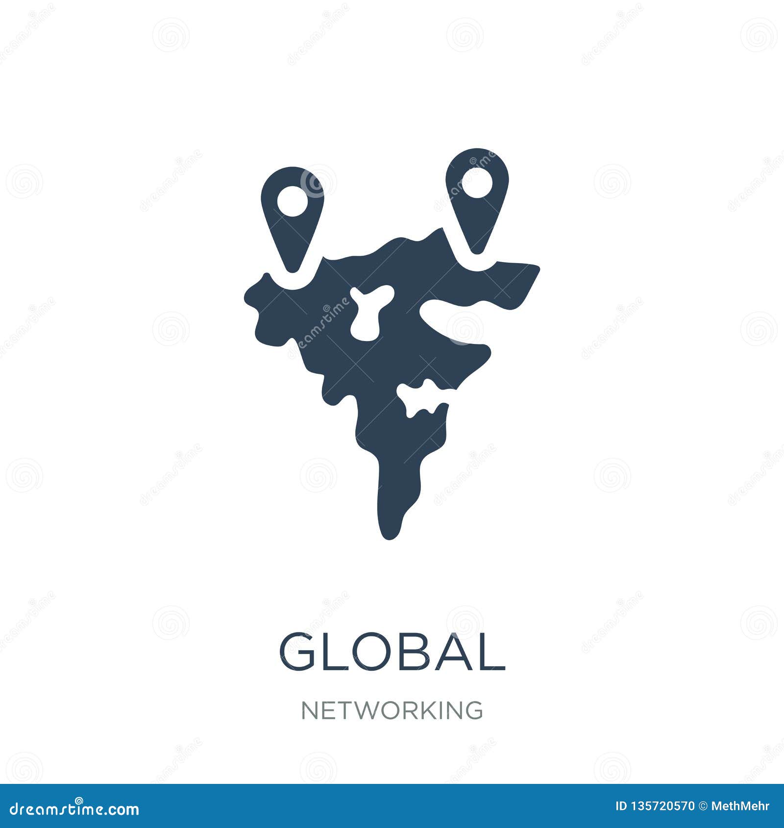 Global Localization Icon in Trendy Design Style. Global Localization ...