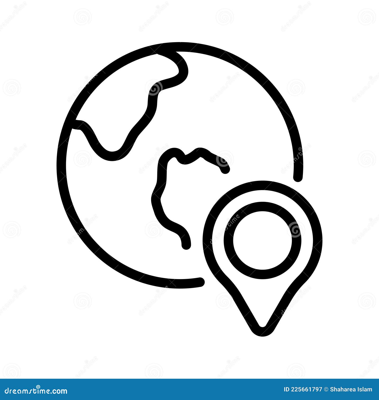 Global location icon stock vector. Illustration of vector - 225661797