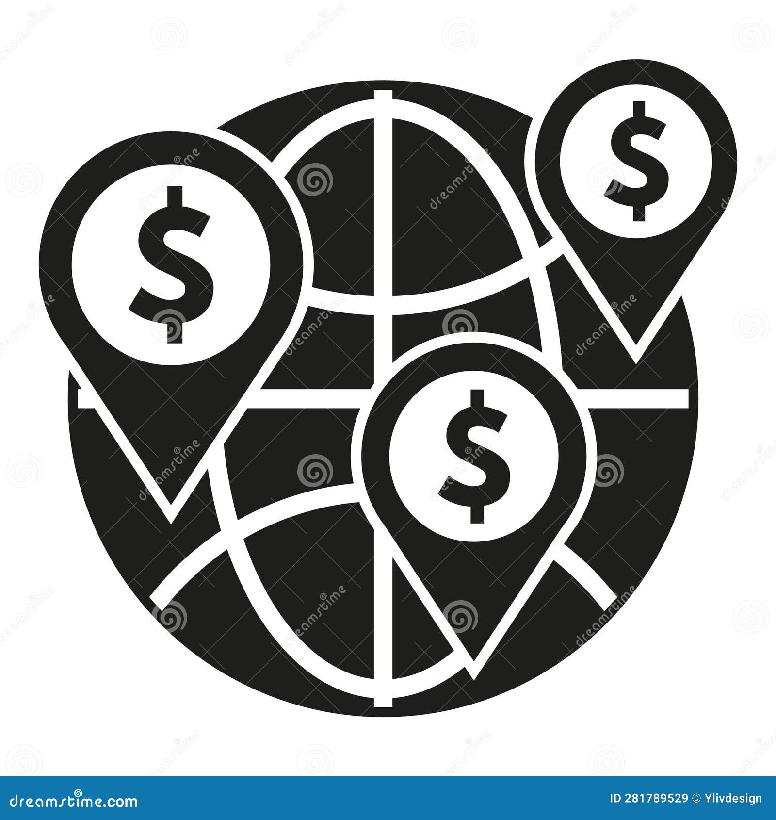 Global Location Icon Simple Vector. Digital Business Stock Vector ...