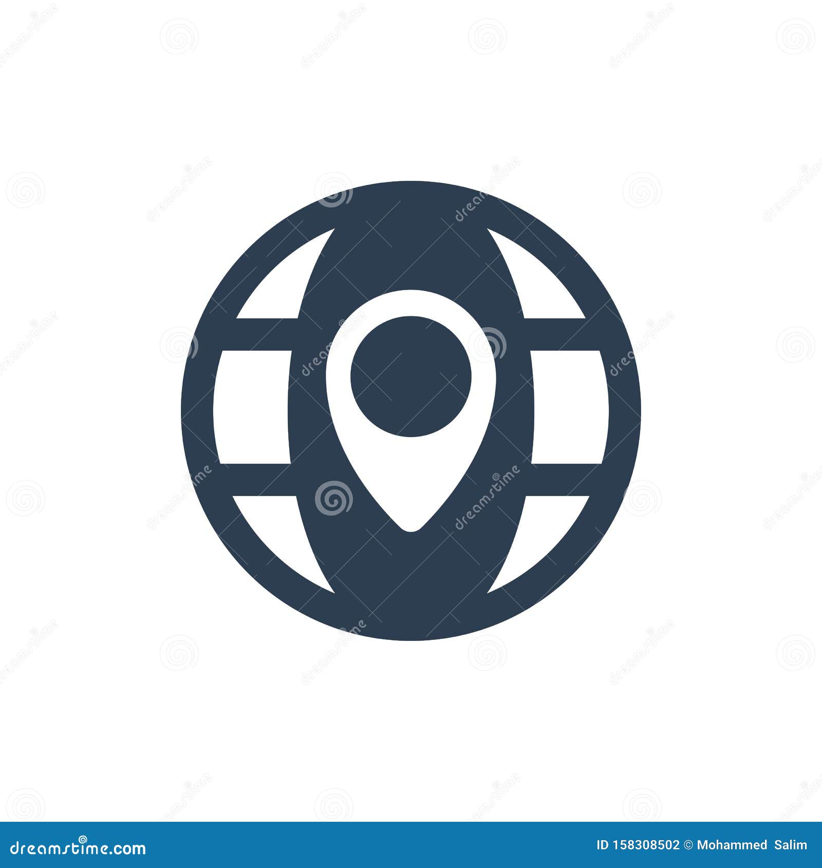 Global Location Icon. Vector Graphics Stock Vector - Illustration of ...