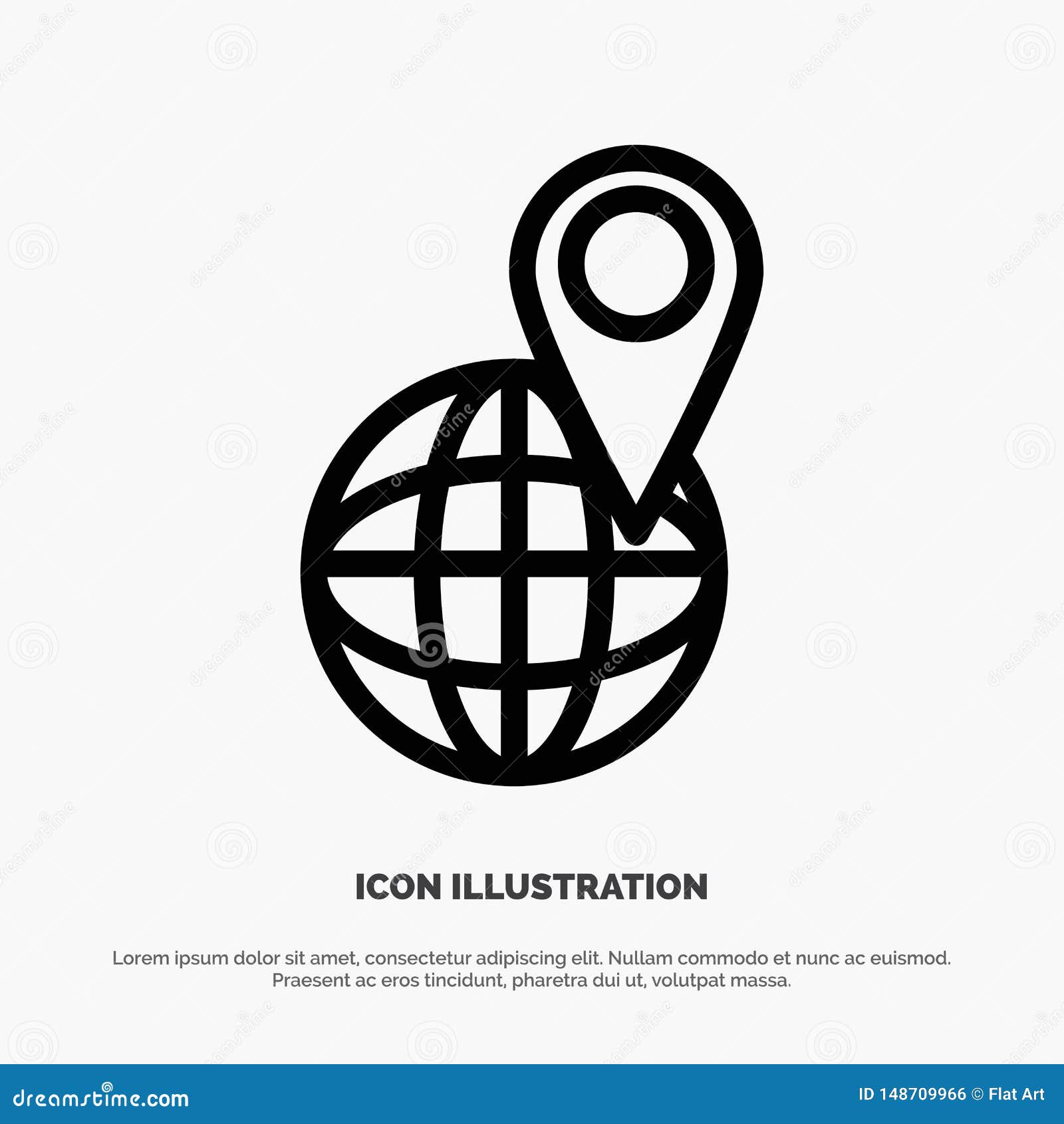Global, Location, Map, World Line Icon Vector Stock Vector ...