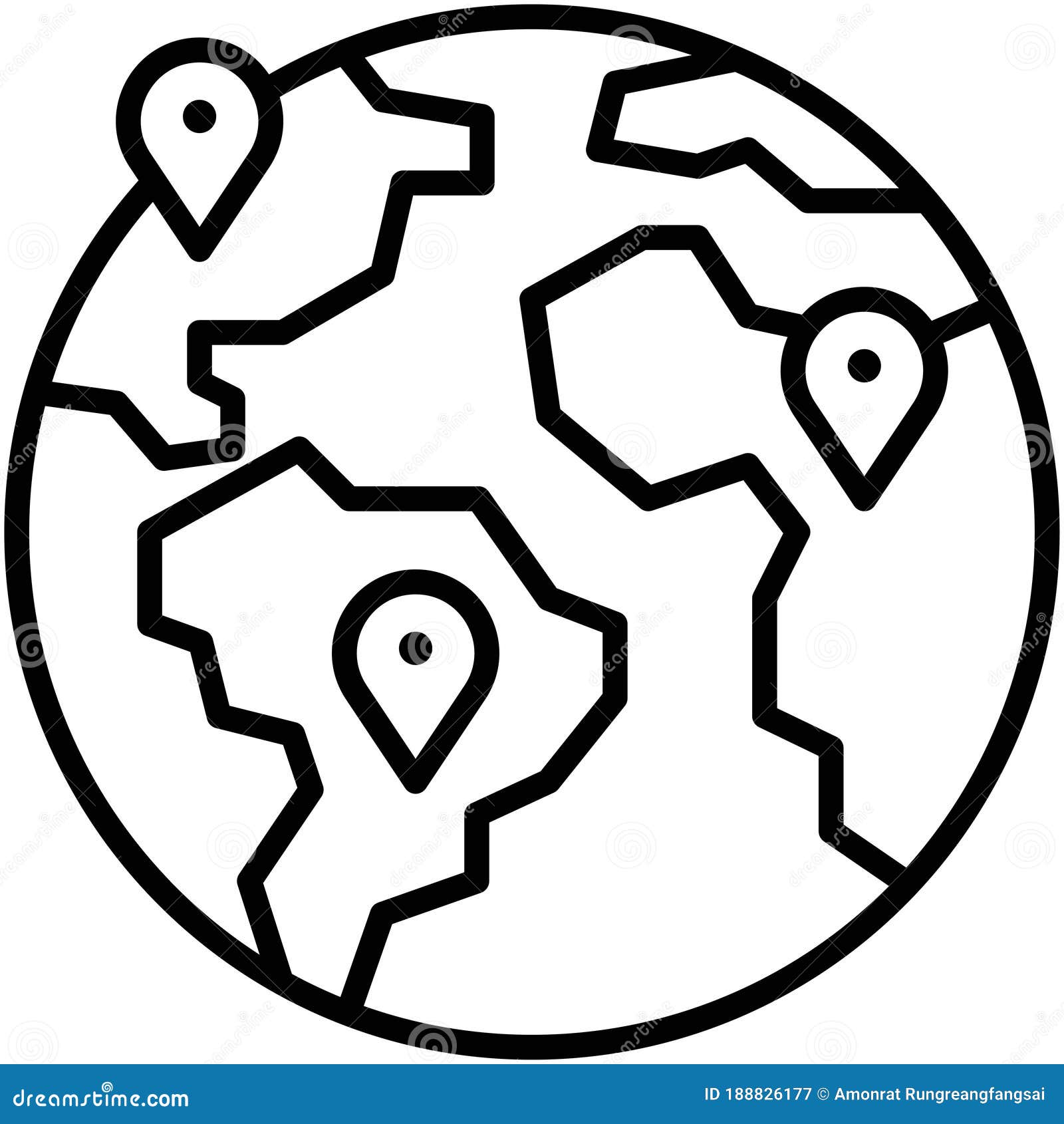 Global Location, Telecommuting or Remote Work Icon Stock Vector ...