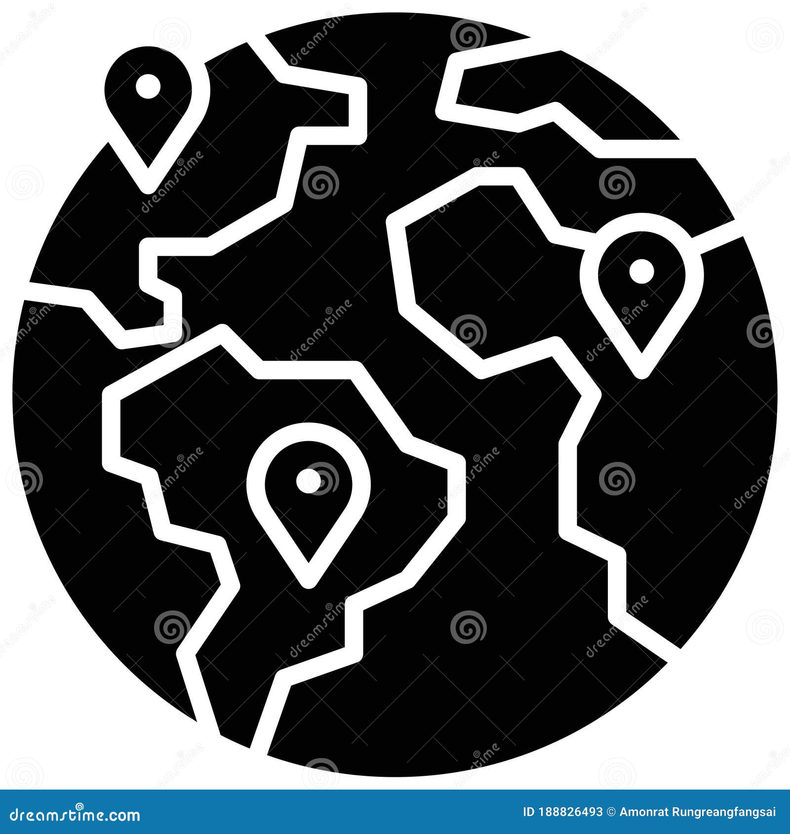 Global Location, Telecommuting or Remote Work Icon Stock Vector ...