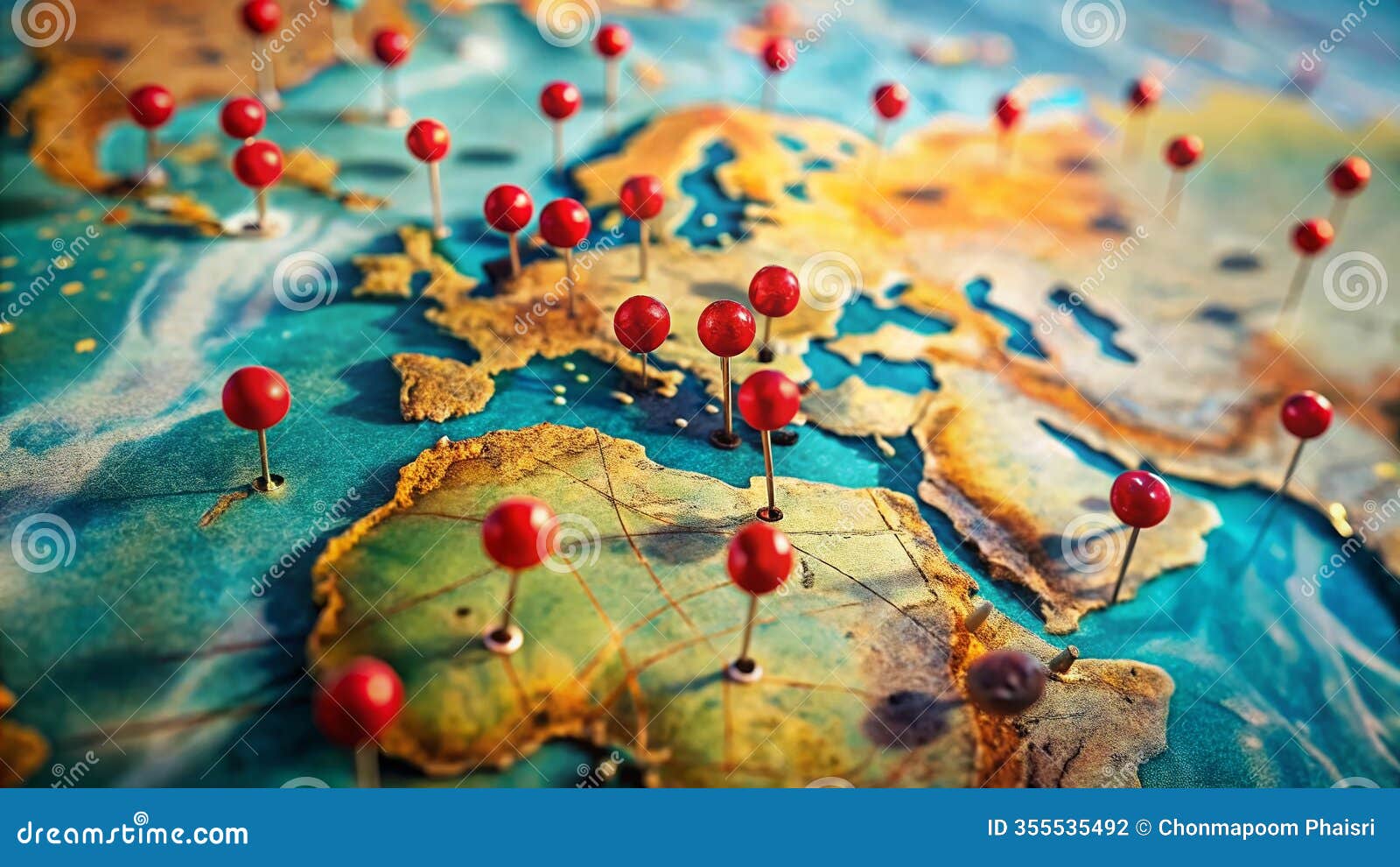 Global Locations Marked on Detailed World Map Comprehensive Geographic ...