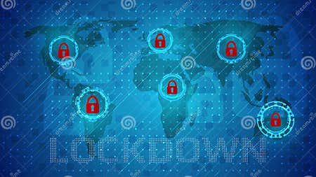 Global lockdown concept stock illustration. Illustration of coronavirus ...