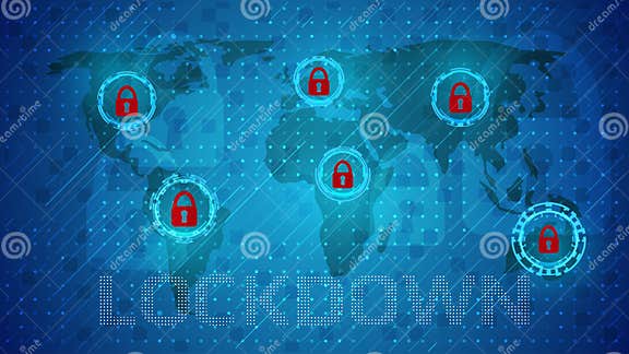 Global lockdown concept stock illustration. Illustration of coronavirus ...