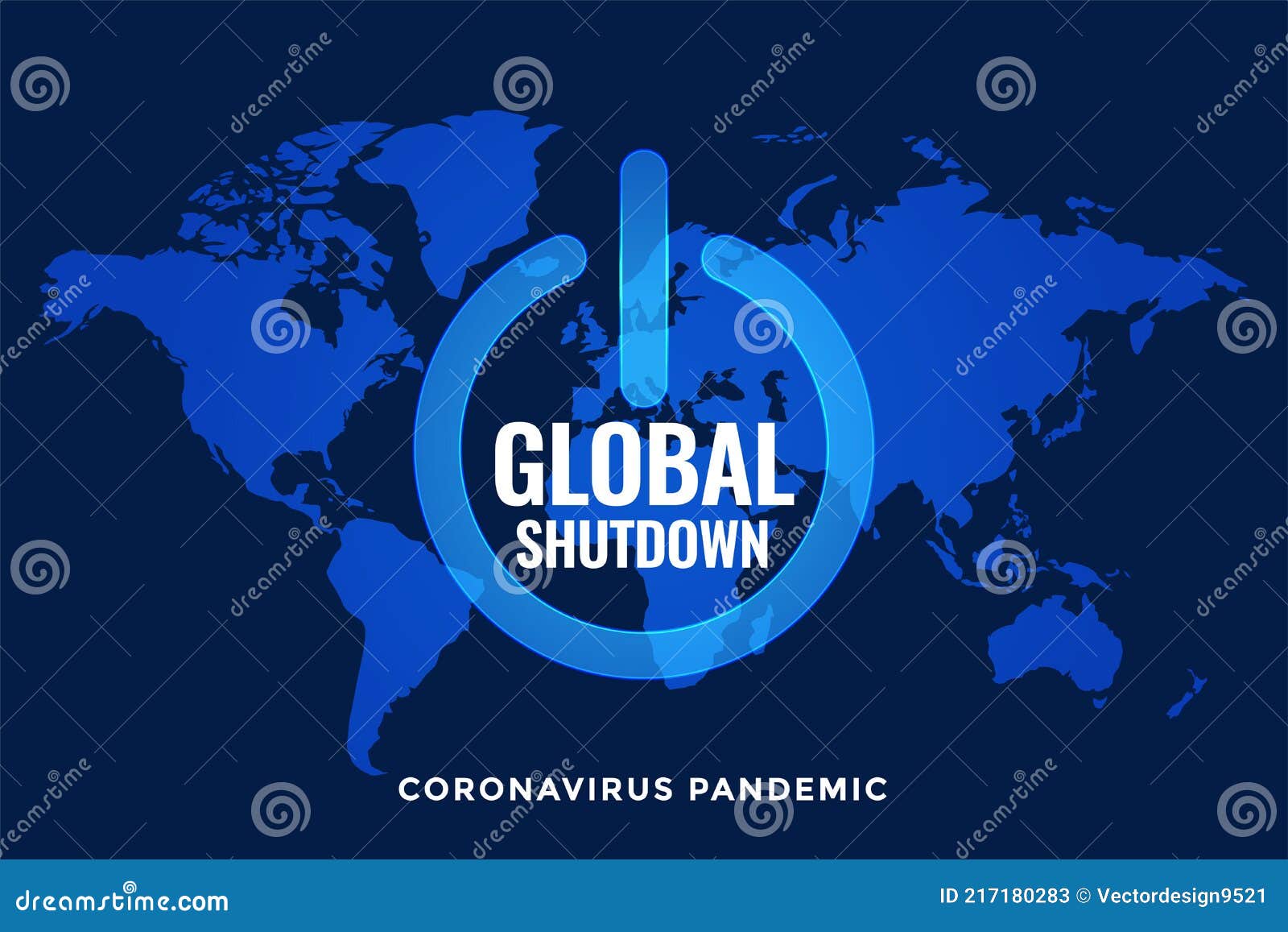 Global Lockdown and Shutdown with World Map Stock Vector - Illustration ...