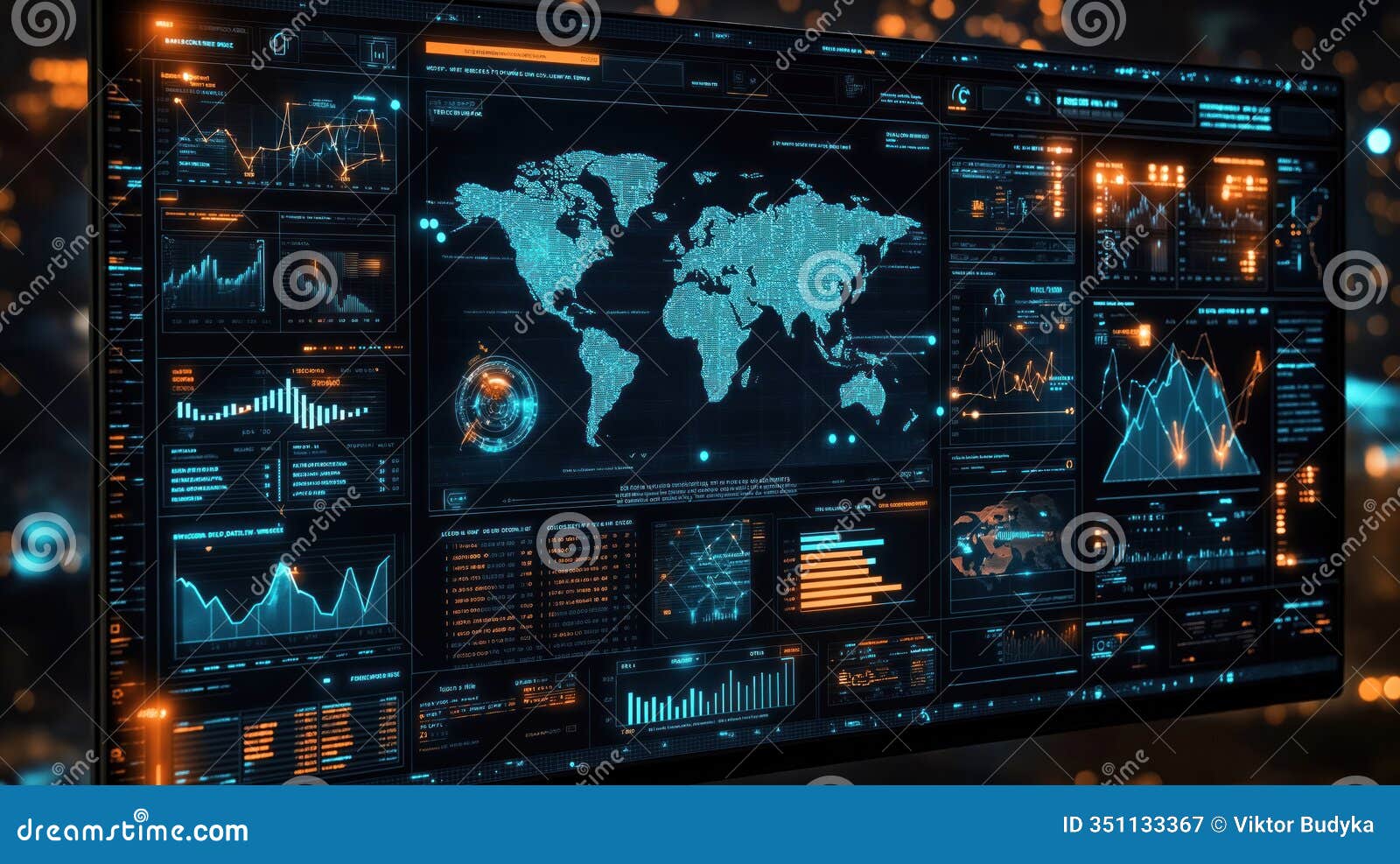 Global Logistic Dashboard Displays Data Analytics, Visualizations. Interactive Graphic User ...