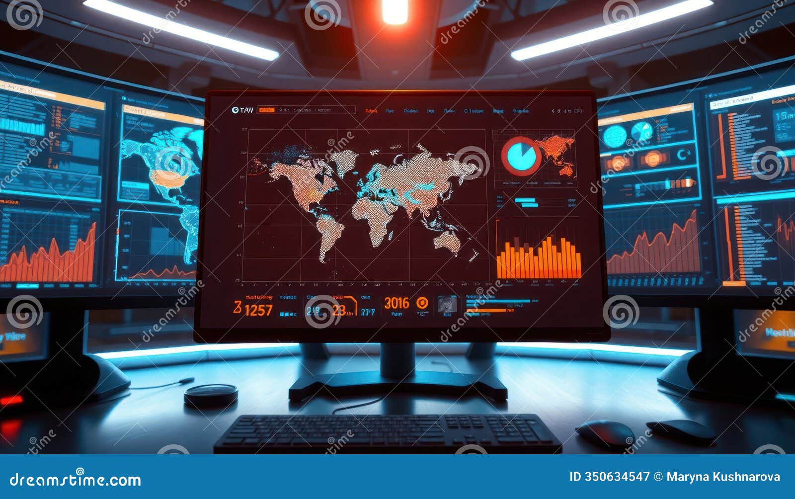 Global Logistic Dashboard Displays Dynamic World Map with Data Points ...