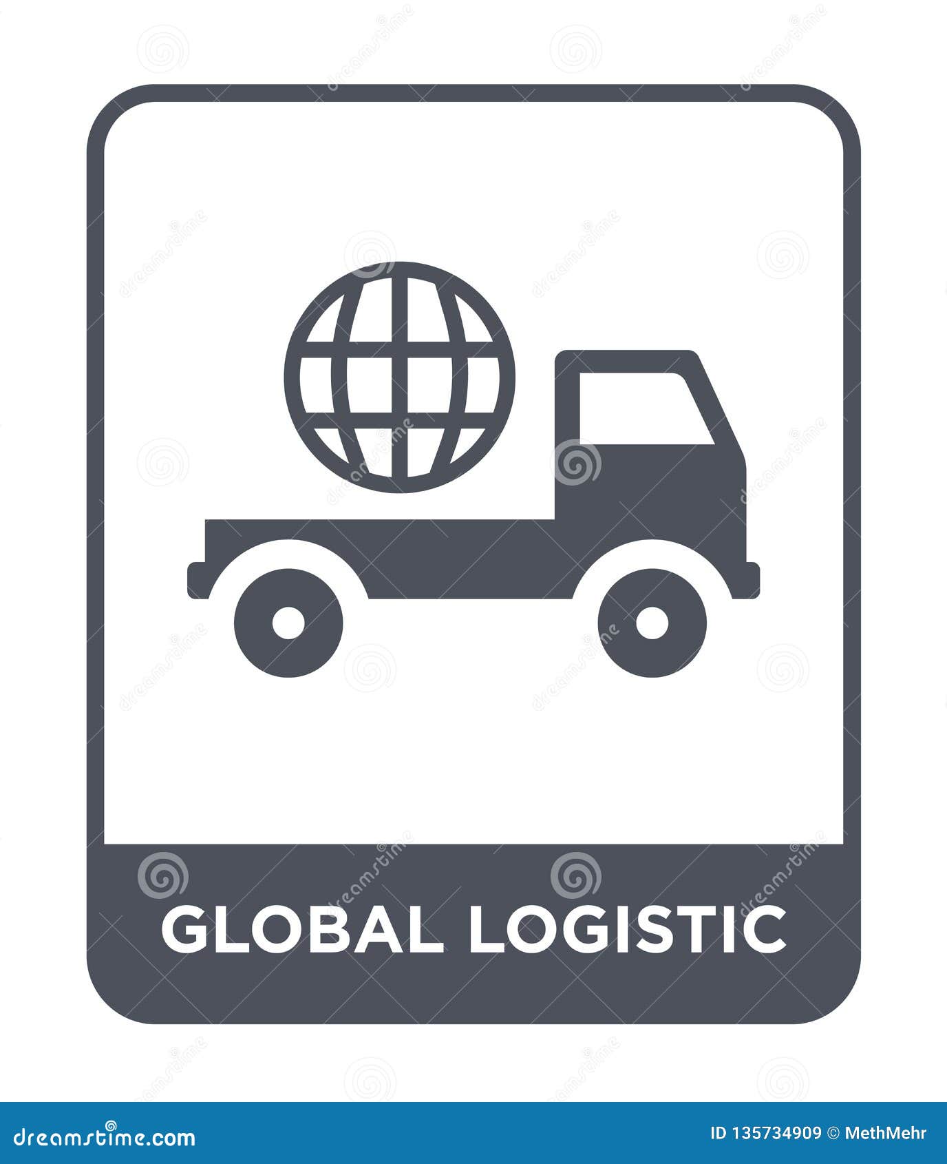 Global Logistic Icon in Trendy Design Style. Global Logistic Icon ...