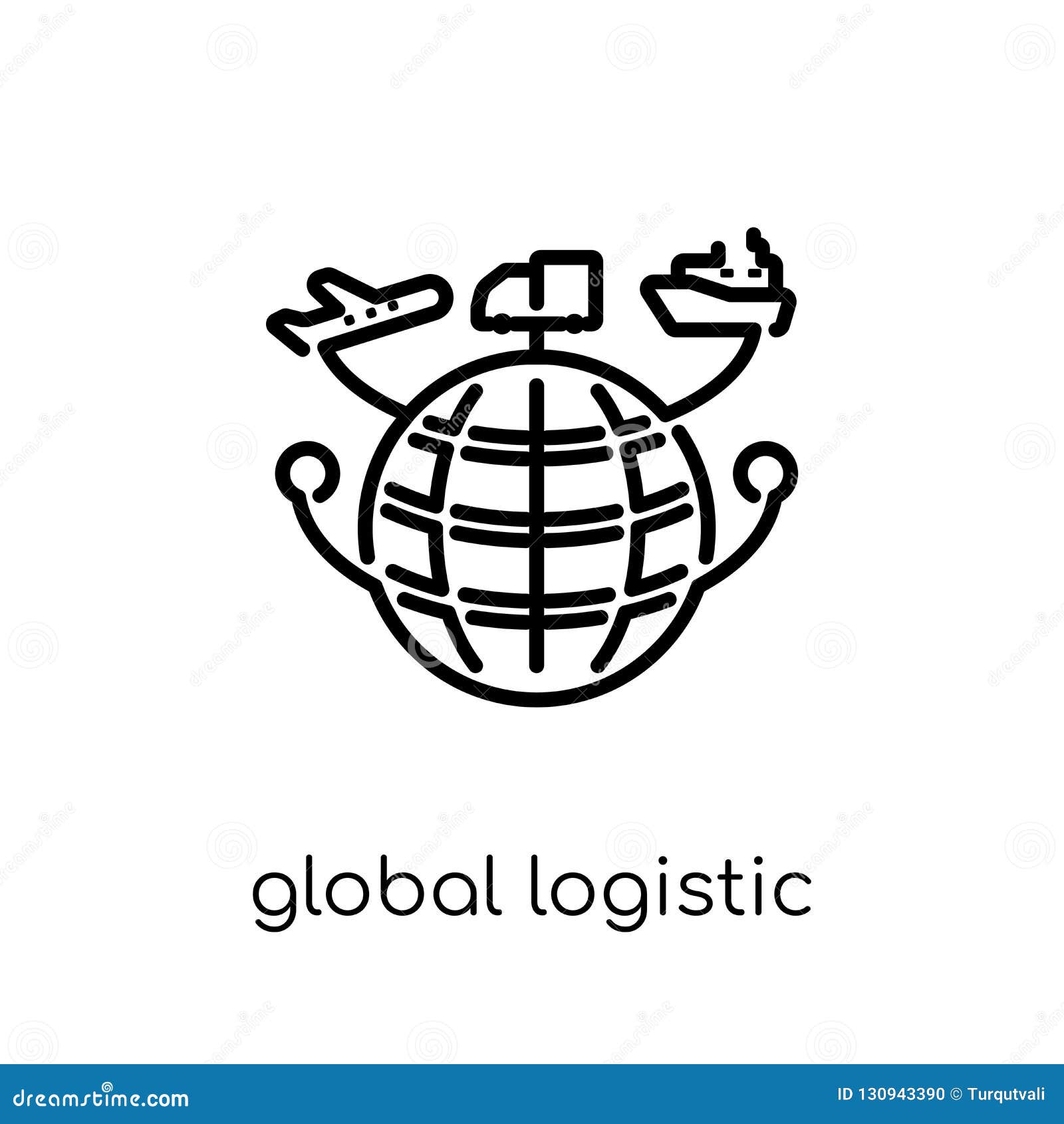 Global Logistic Icon. Trendy Modern Flat Linear Vector Global Lo Stock ...