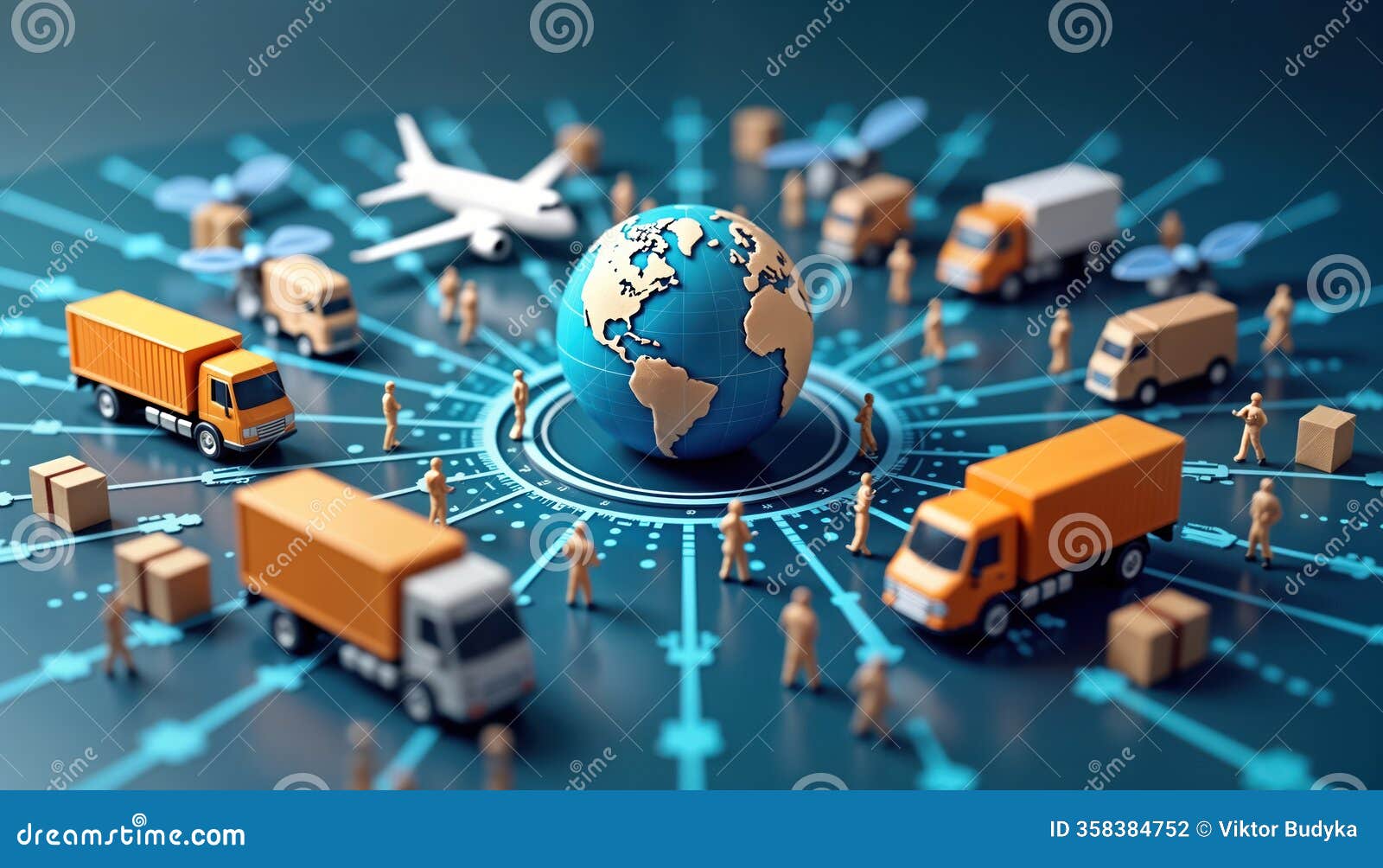 Logistic Globe Infographic Cartoon Vector | CartoonDealer.com #39802793