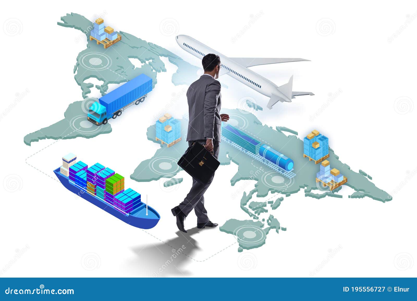 Global Logistics Concept with Businessman Stock Image - Image of ...
