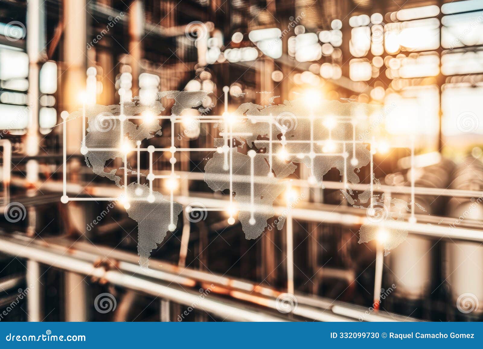 Global Logistics Concept, World Map With Distribution Of Logistics ...