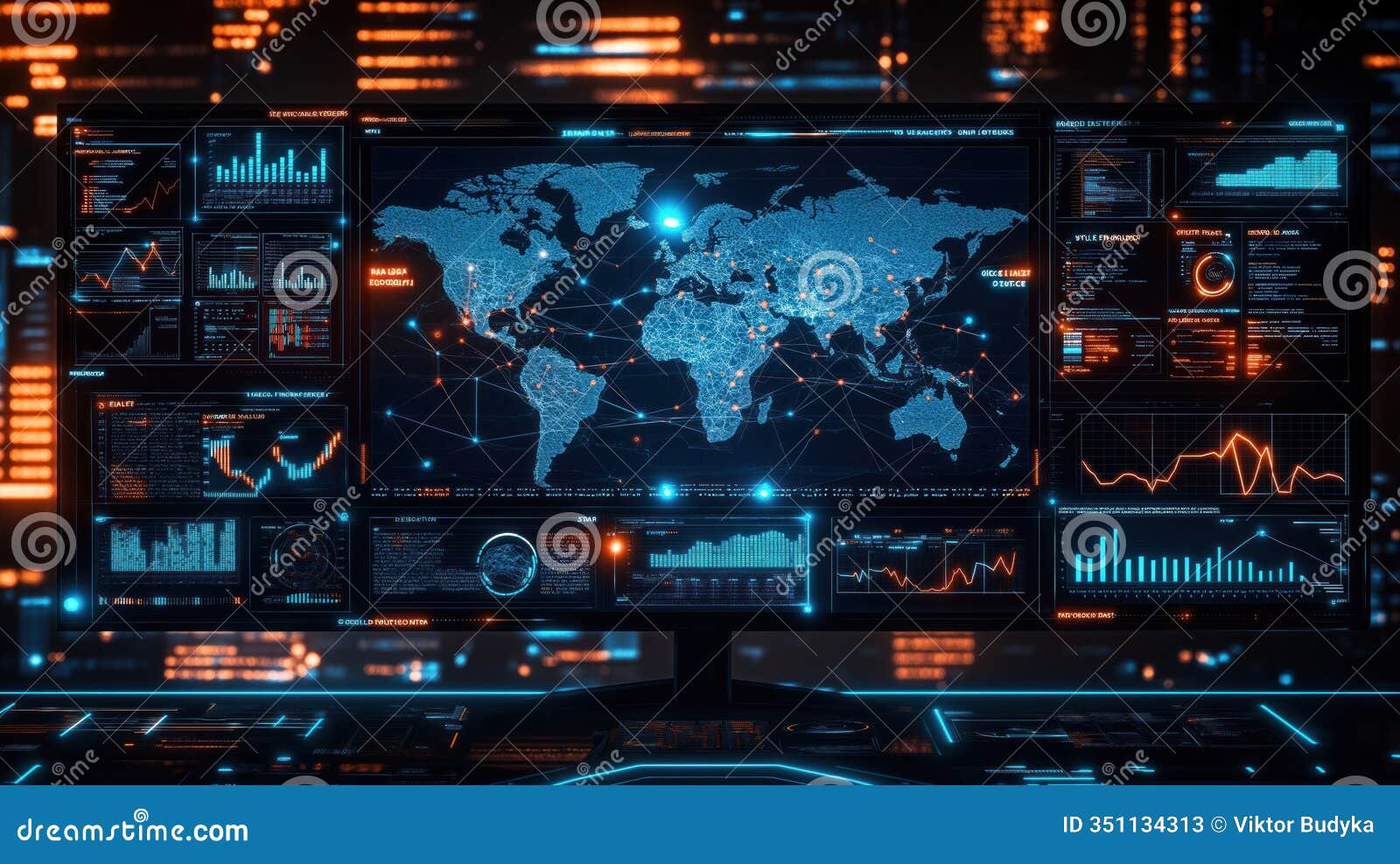 Global Logistics Dashboard Displays Interactive Map with Data Points ...