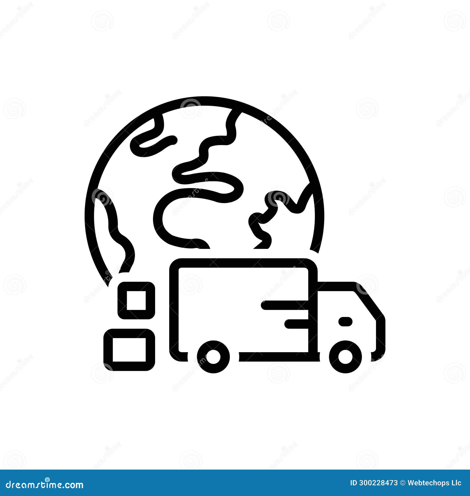 Black Line Icon for Global Logistics, Transport and Delivery Stock ...