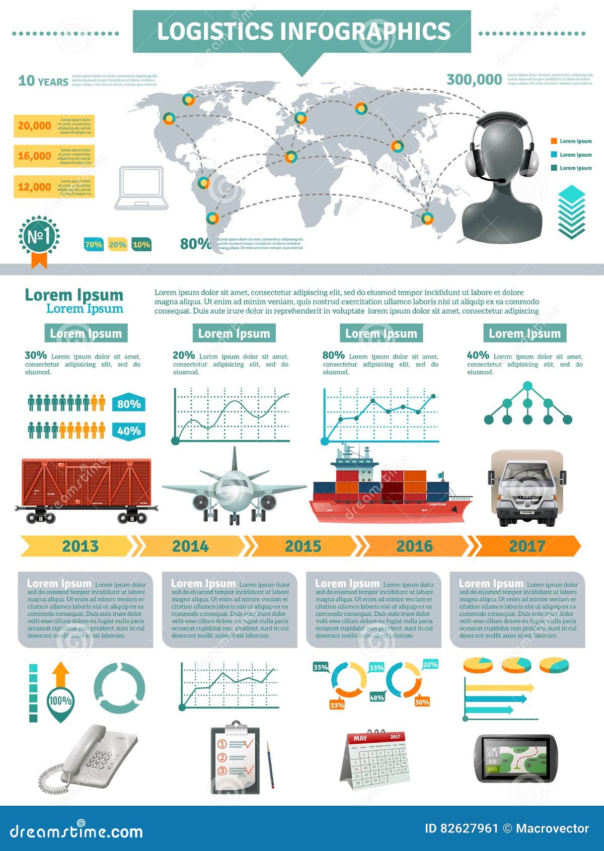 Global Logistics Infographics Stock Vector - Illustration of abstract ...