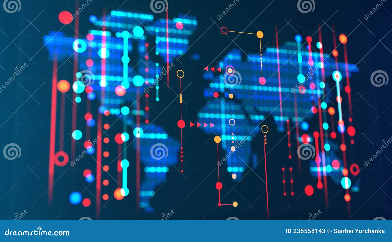 Global Logistics, Map of the Movement of Goods, Continental Transport ...