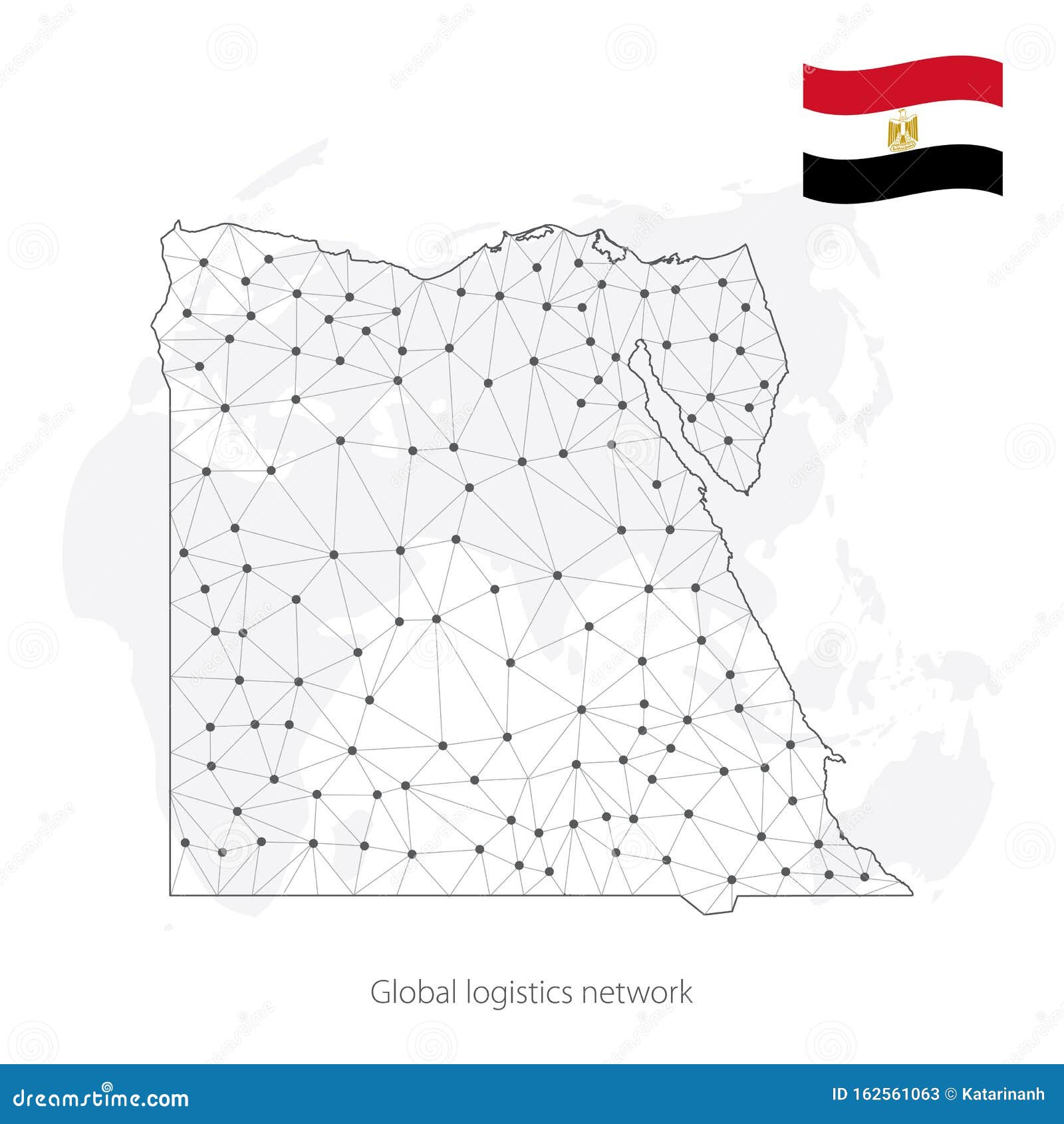 Global Logistics Network Concept. Communications Network Map Egypt on ...