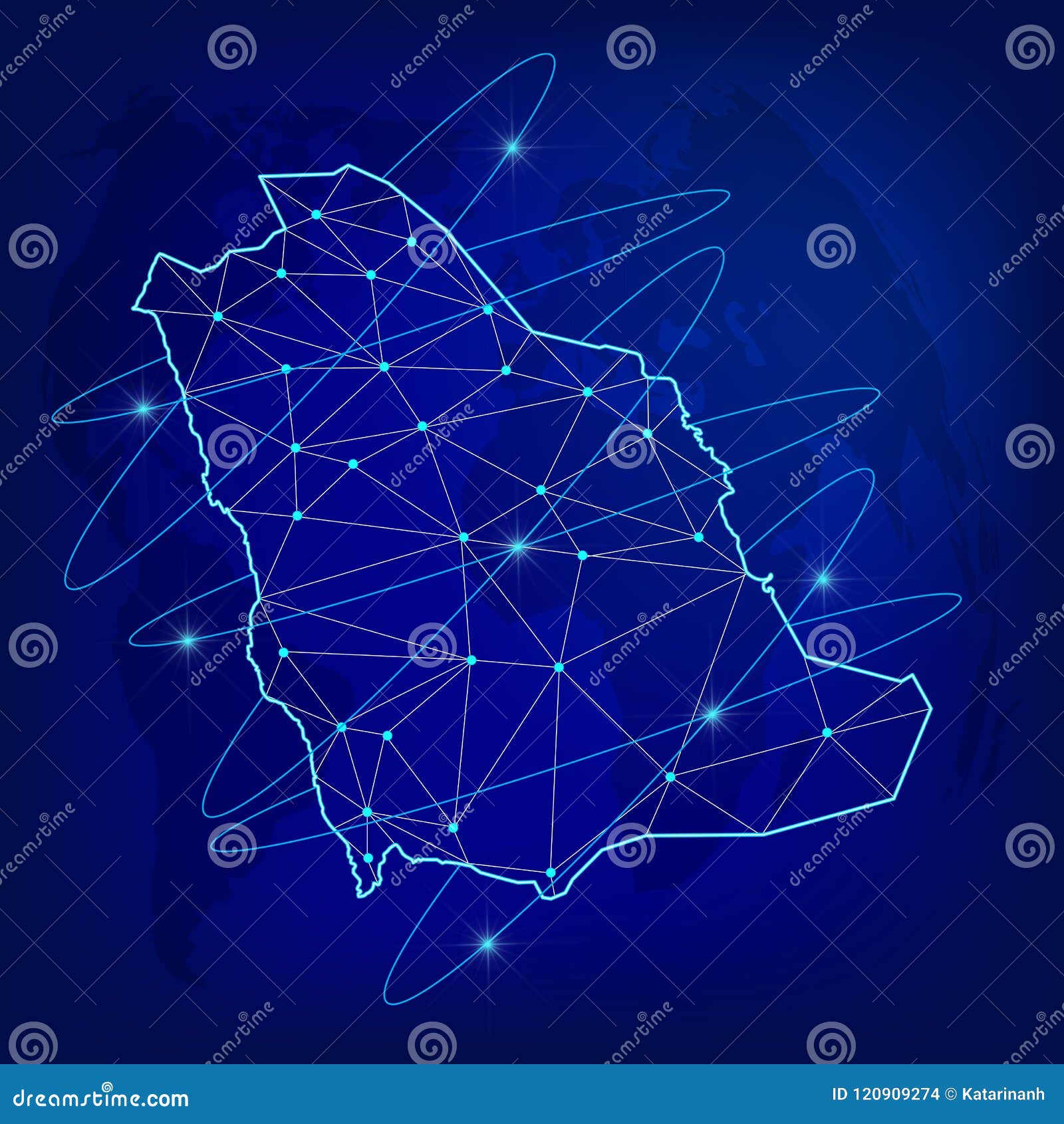 Global Logistics Network Concept. Communications Network Map of the ...