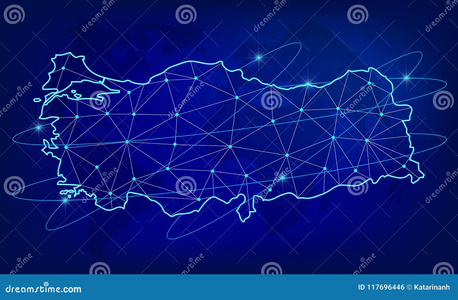 Global Logistics Network Concept. Communications Network Map of the ...