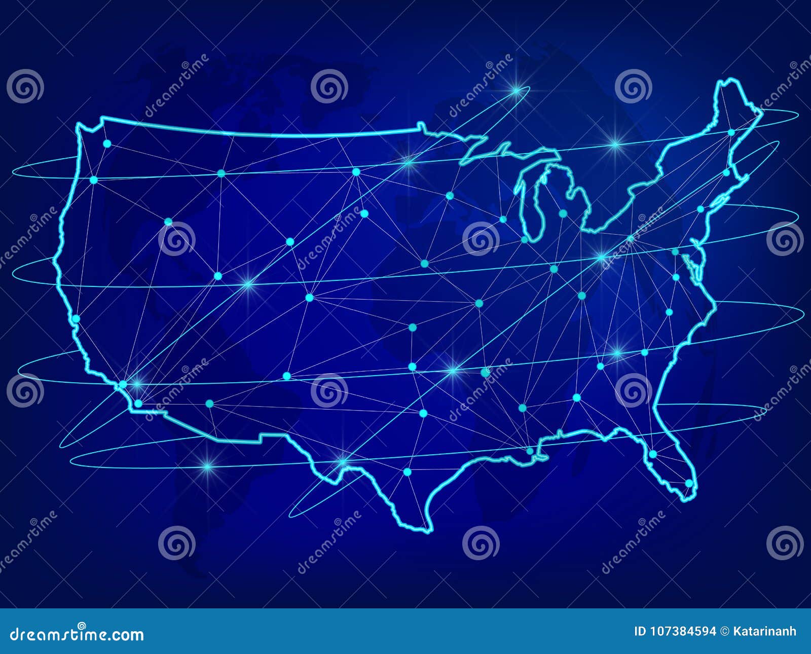 Global Logistics Network Concept. Communications Network Map Of The USA ... Global Logistics Network Concept. Communications Network Map Of The USA ...
