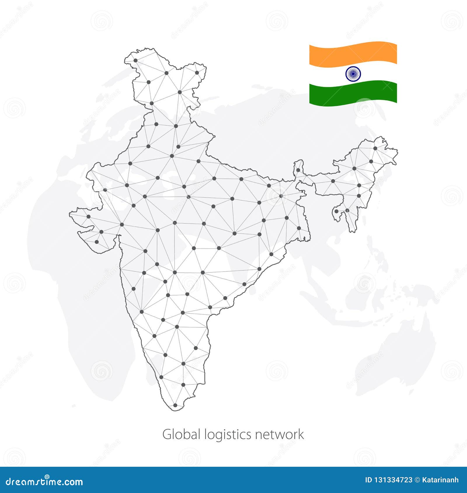 India Logistics Concept Illustration. National Flag Of India From The ...