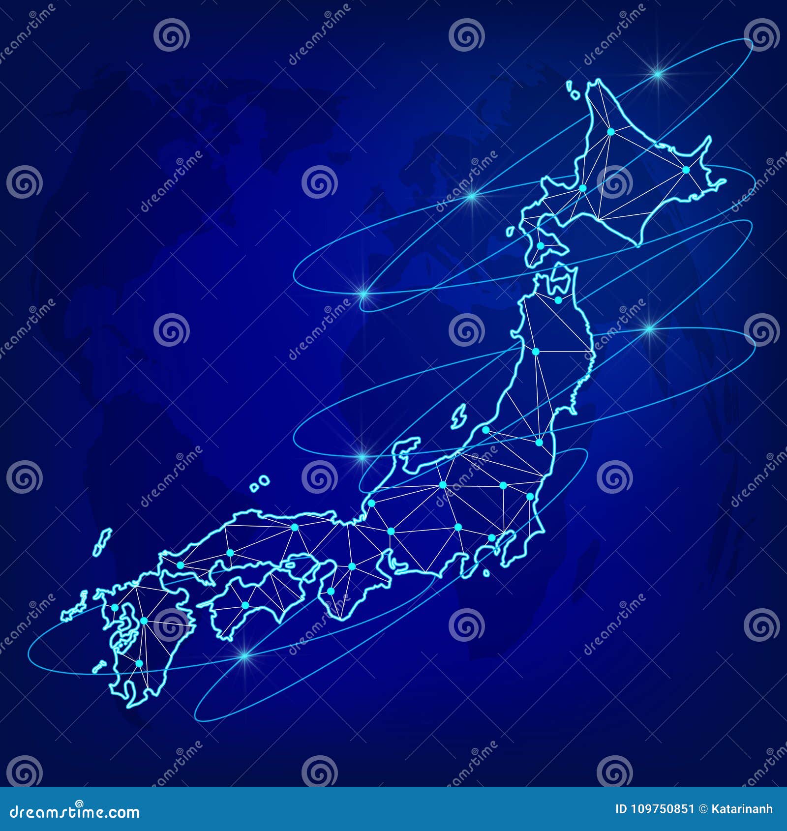 Global Logistics Network Concept. Communications Network Map Of The ...
