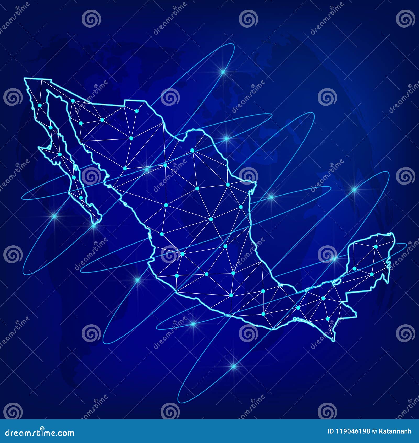 Global Logistics Network Concept. Communications Network Map Of The ...