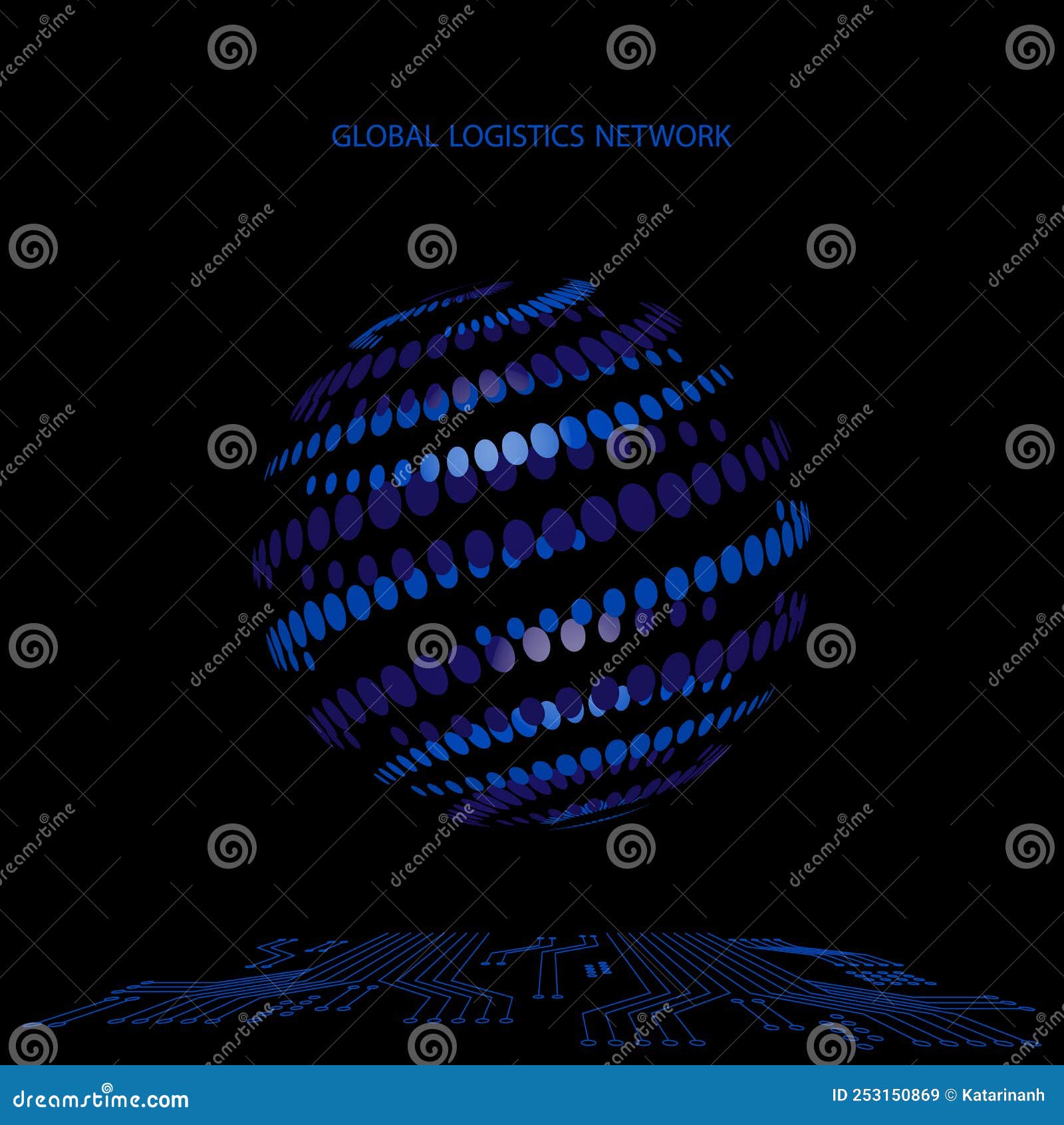 Global Logistics Network Concept. Map Global Logistics Partnership ...