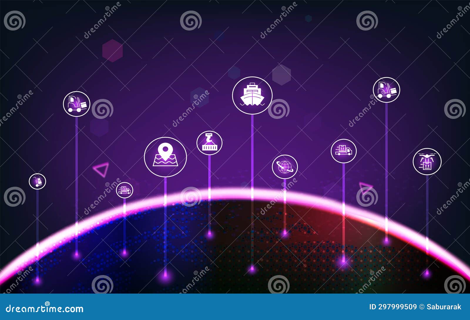 Global Logistics Network Connection Background Concept with Big Data ...