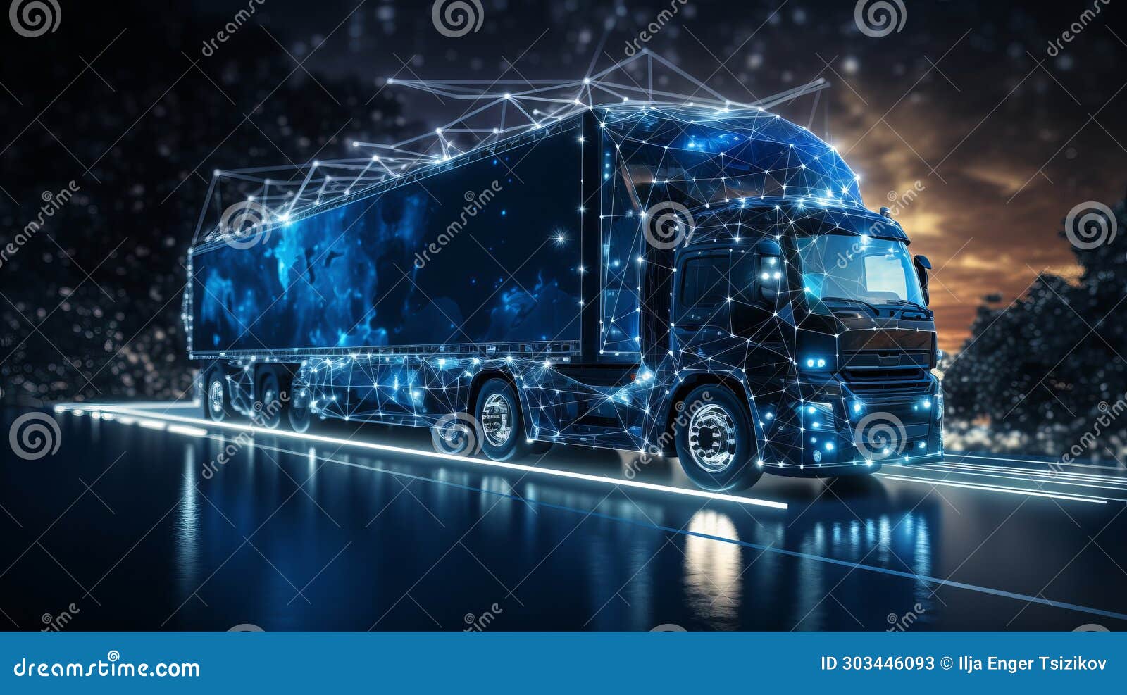 Global Logistics Network with Container Ships and Trucks for Industrial ...