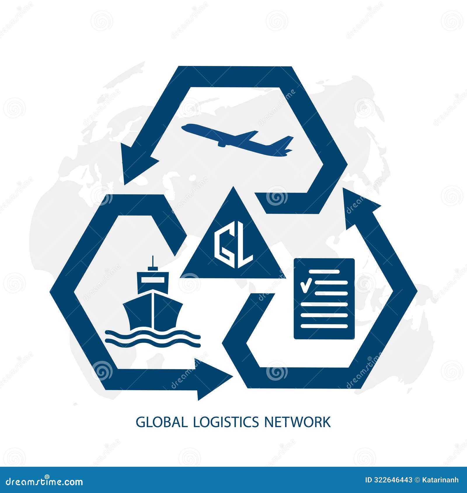 Global Logistics Network. Map Global Logistics Partnership Connection ...