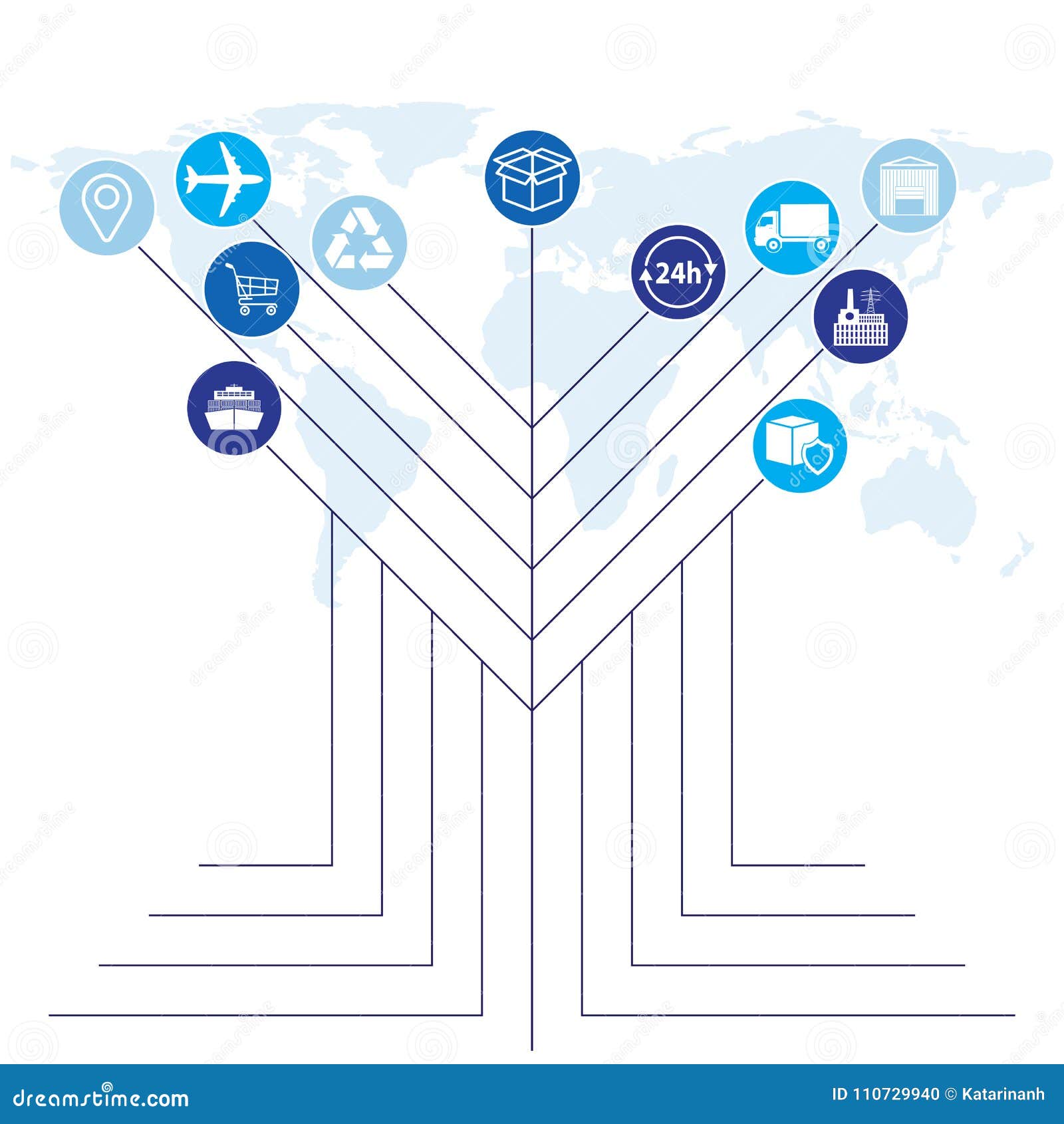 Global Logistics Network. Map Global Logistics Partnership Connection ...