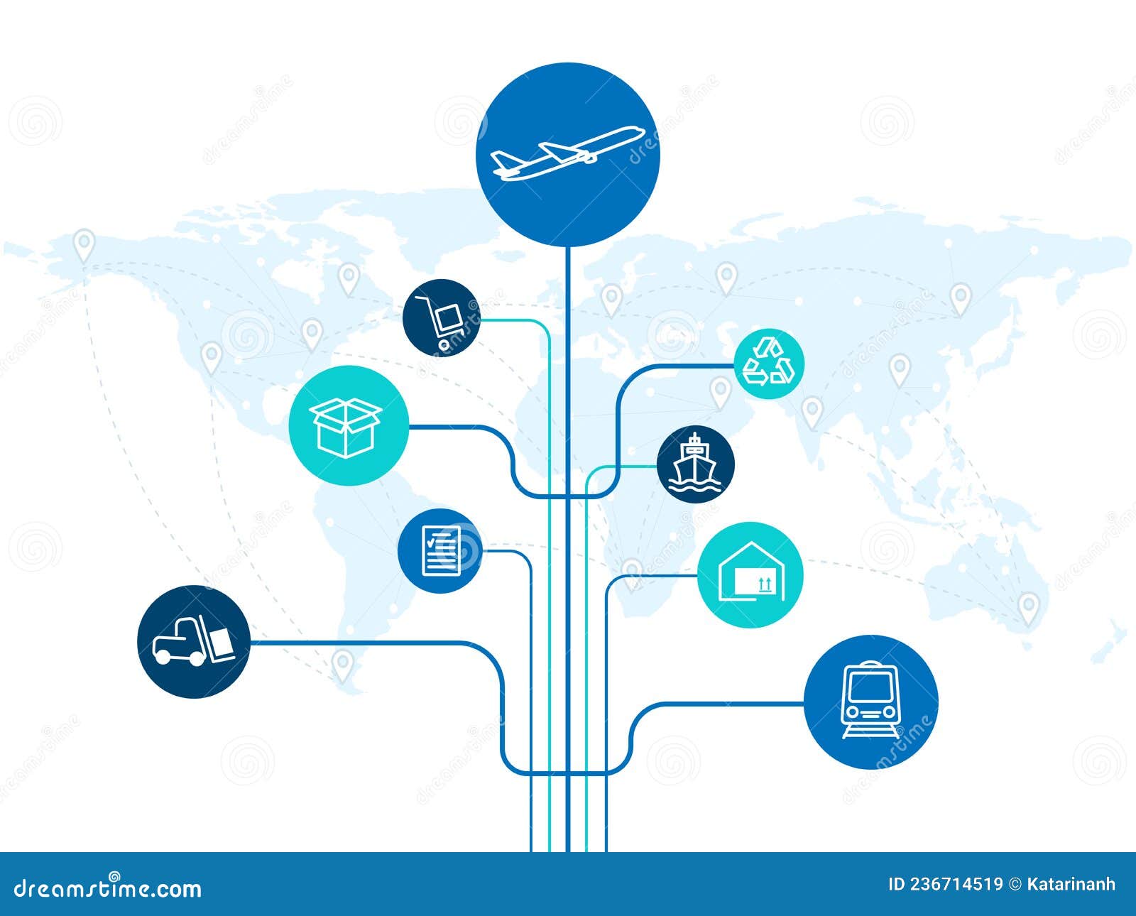 Global Logistics Network. Map Global Logistics Partnership Connection ...