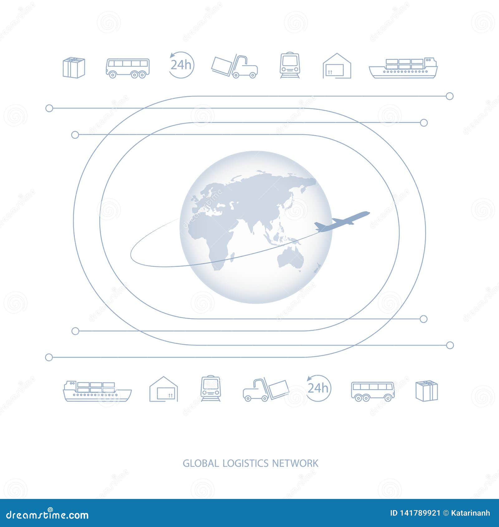 Global Logistics Network. Map Global Logistics Partnership Connection ...