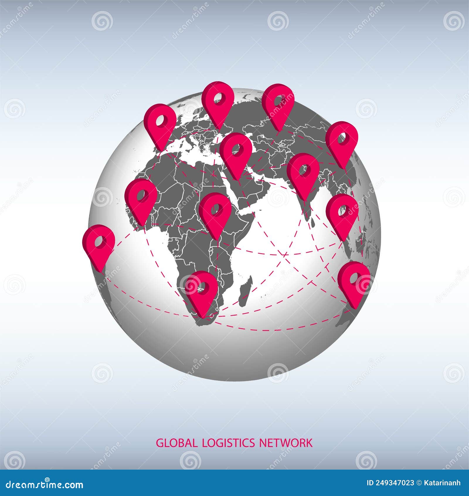 Global Logistics Network. Map Global Logistics Partnership Connection ...