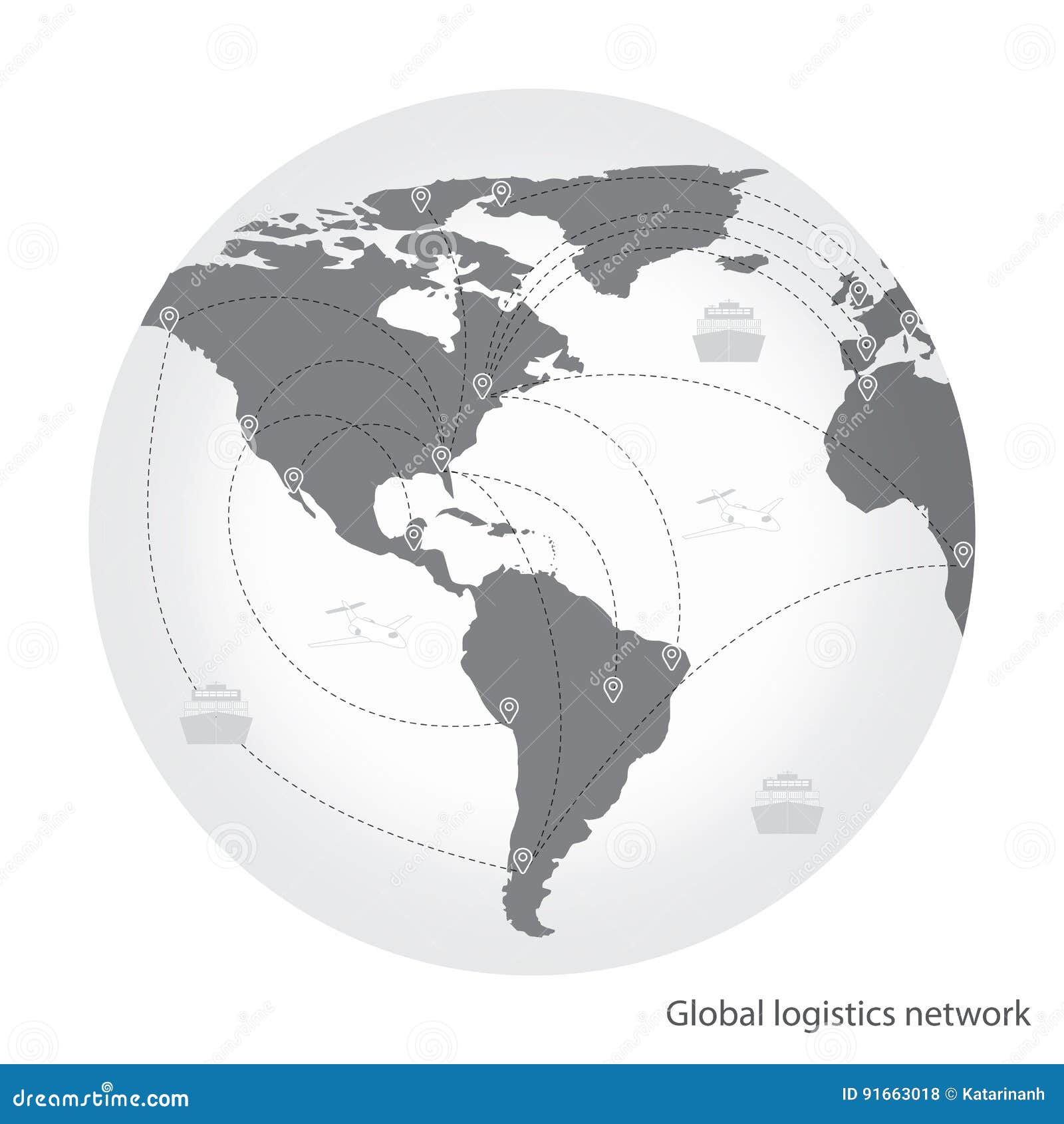 Global Logistics Network Transportation. Map Global Logistics ...