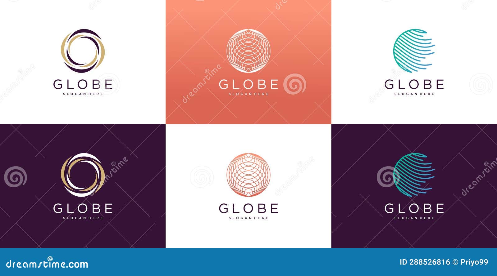 Global Logo Design with Creative Unique Concept Premium Vector Stock ...