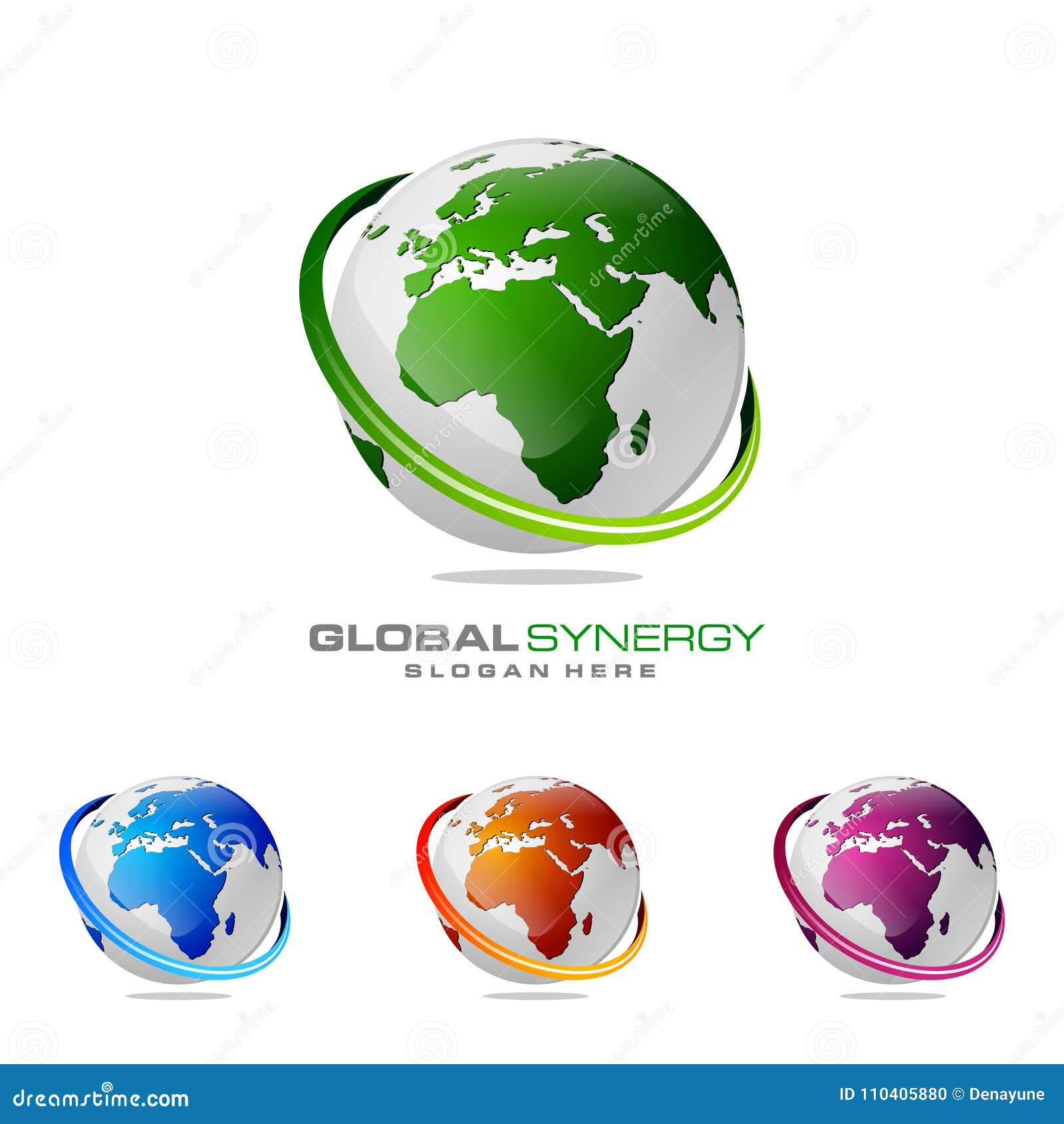 Global Logo with Ring Sphere and Digital World Motion Vector Logo ...