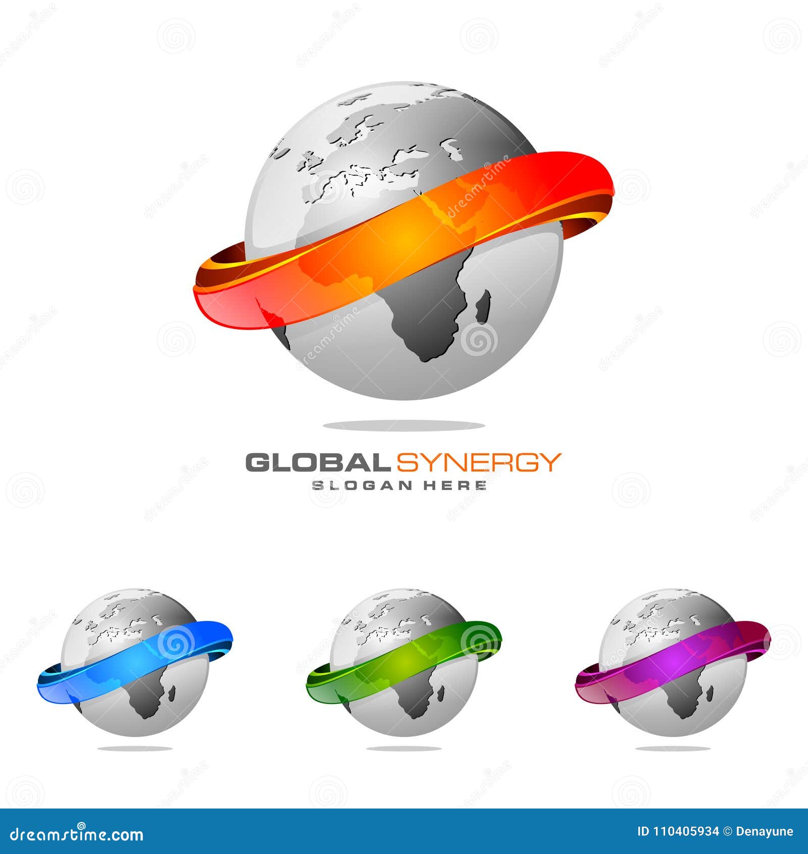 Global Logo with Ring Sphere and Digital World Motion Vector Logo ...