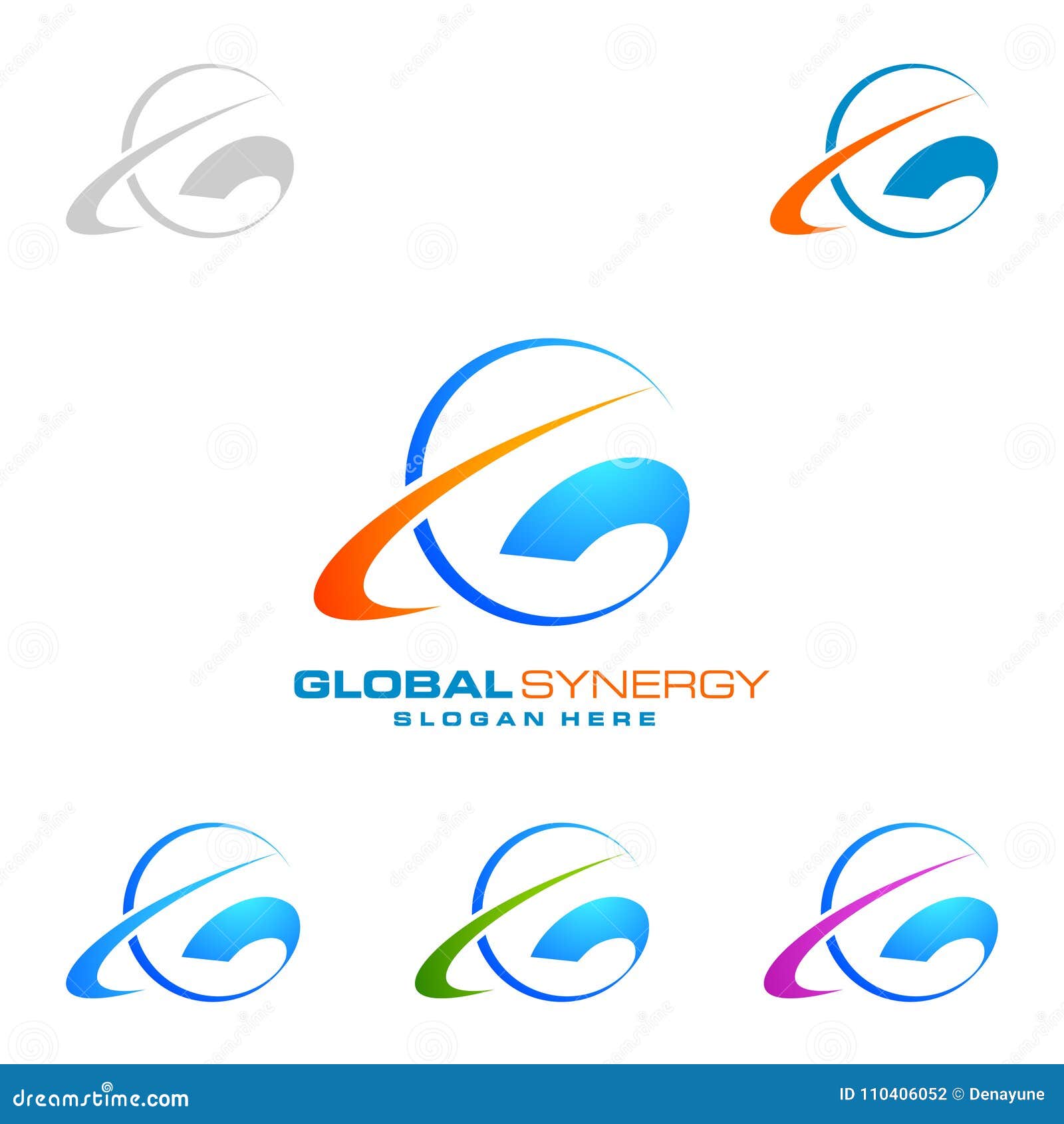 Global Logo with Ring Sphere and Digital World Motion Vector Logo ...