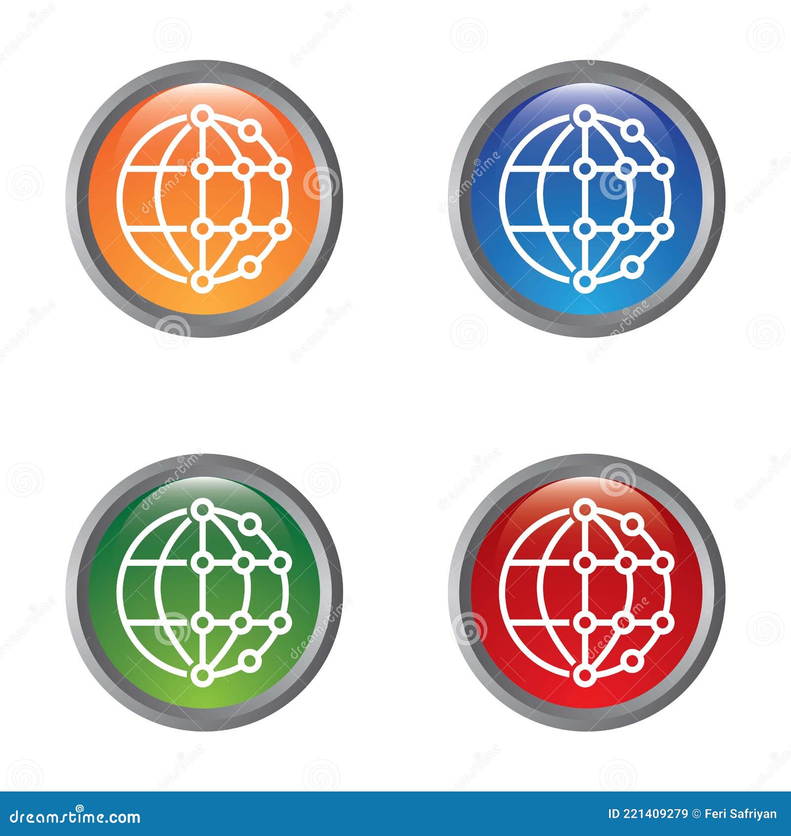 Global logo icon set stock vector. Illustration of digital - 221409279