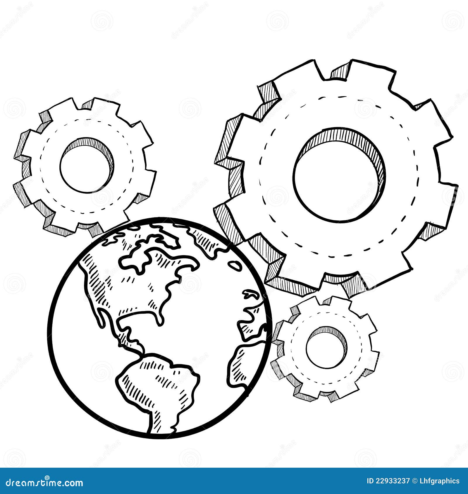 Global machine sketch stock vector. Illustration of crisis - 22933237