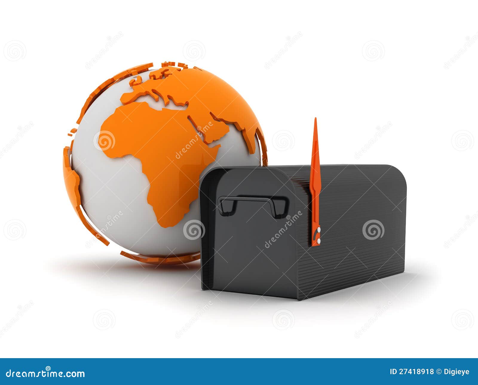Global Mail Concept - Earth Globe and Mailbox Stock Illustration ...