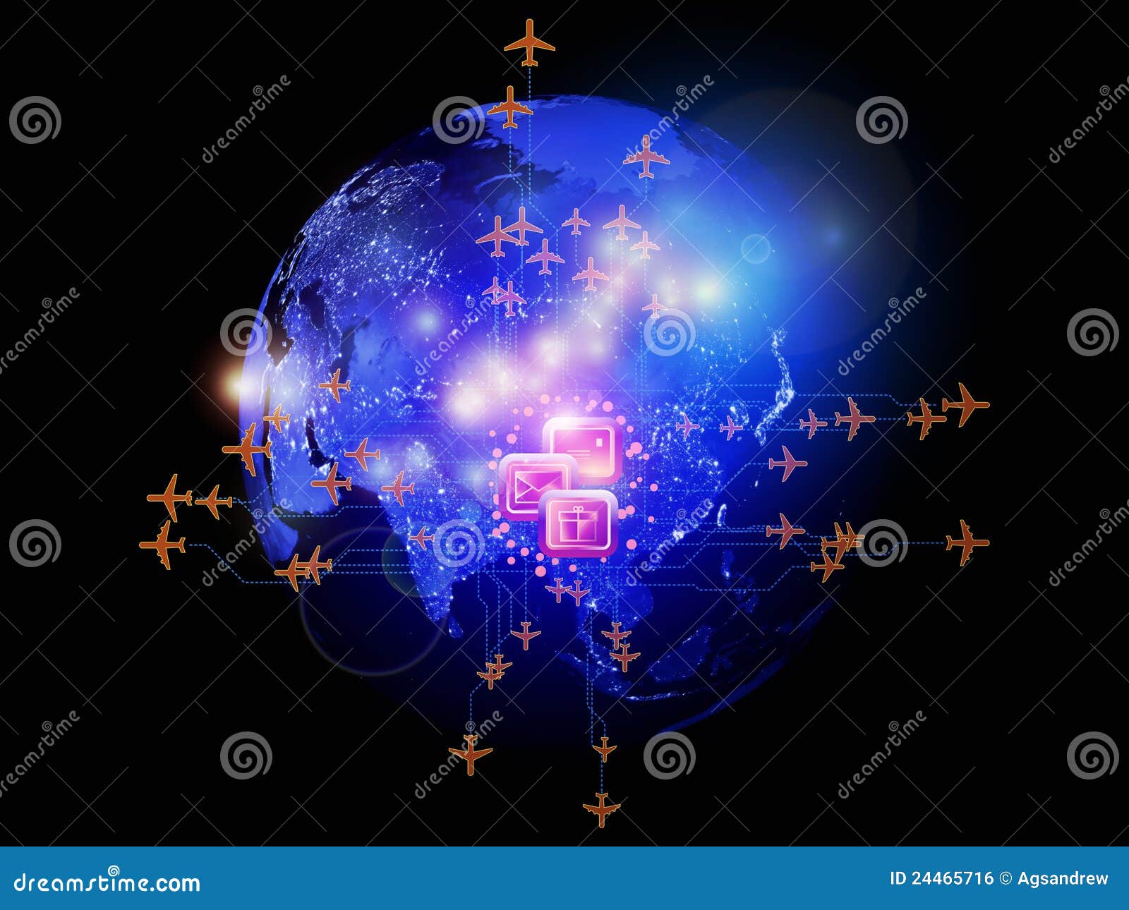 Global Mail and Package Delivery Stock Illustration - Illustration of ...